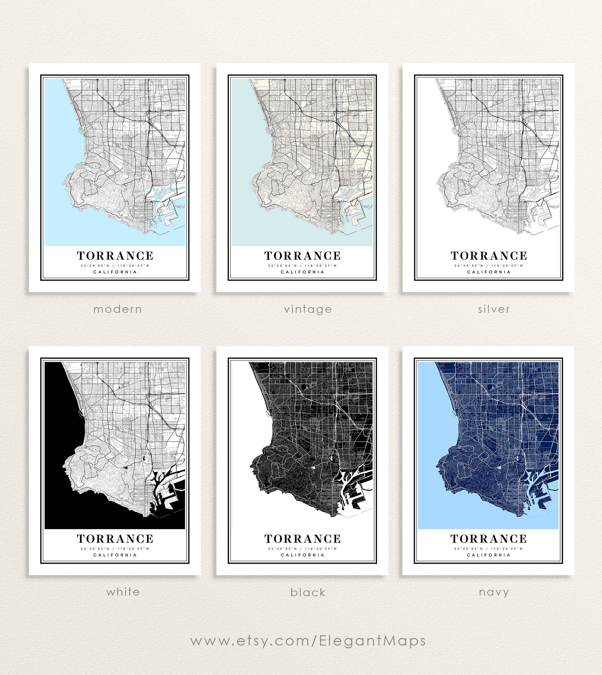 Torrance California Map Torrance CA Map Torrance City Map - Etsy