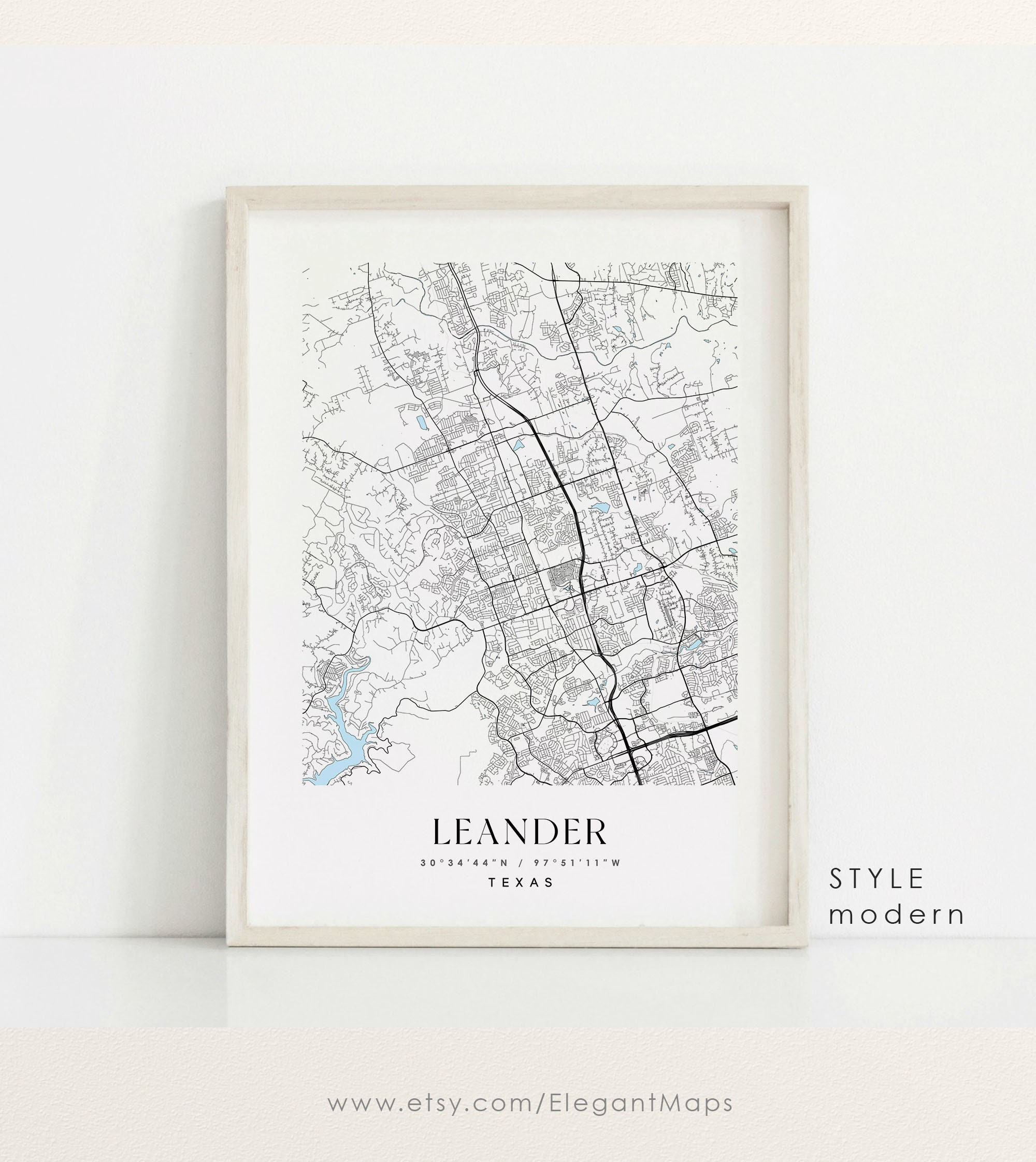Leander Texas Map Leander TX Map Leander City Print Leander - Etsy