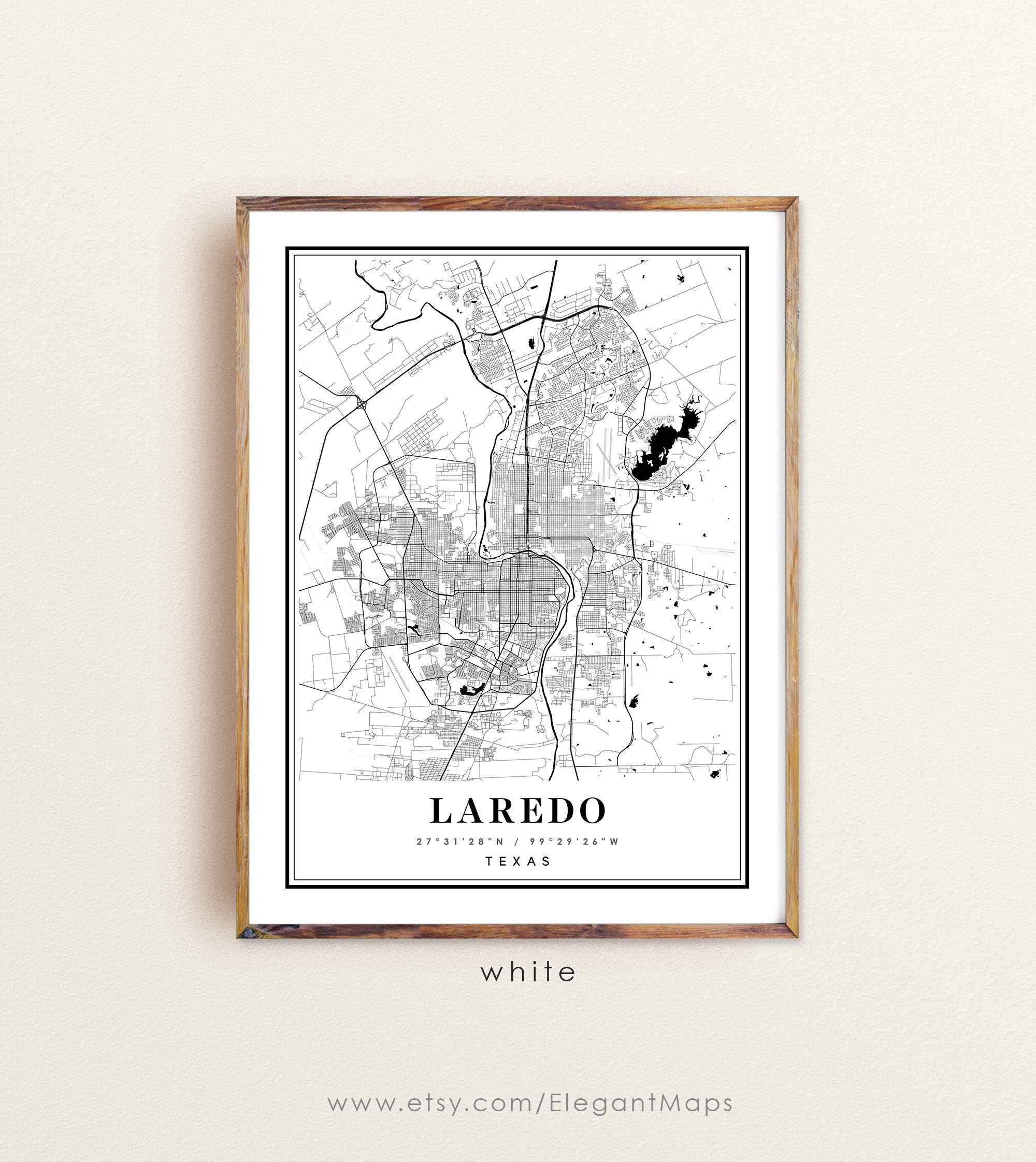 Mapa de Laredo Texas Mapa de Laredo TX Mapa de la ciudad de - Etsy México