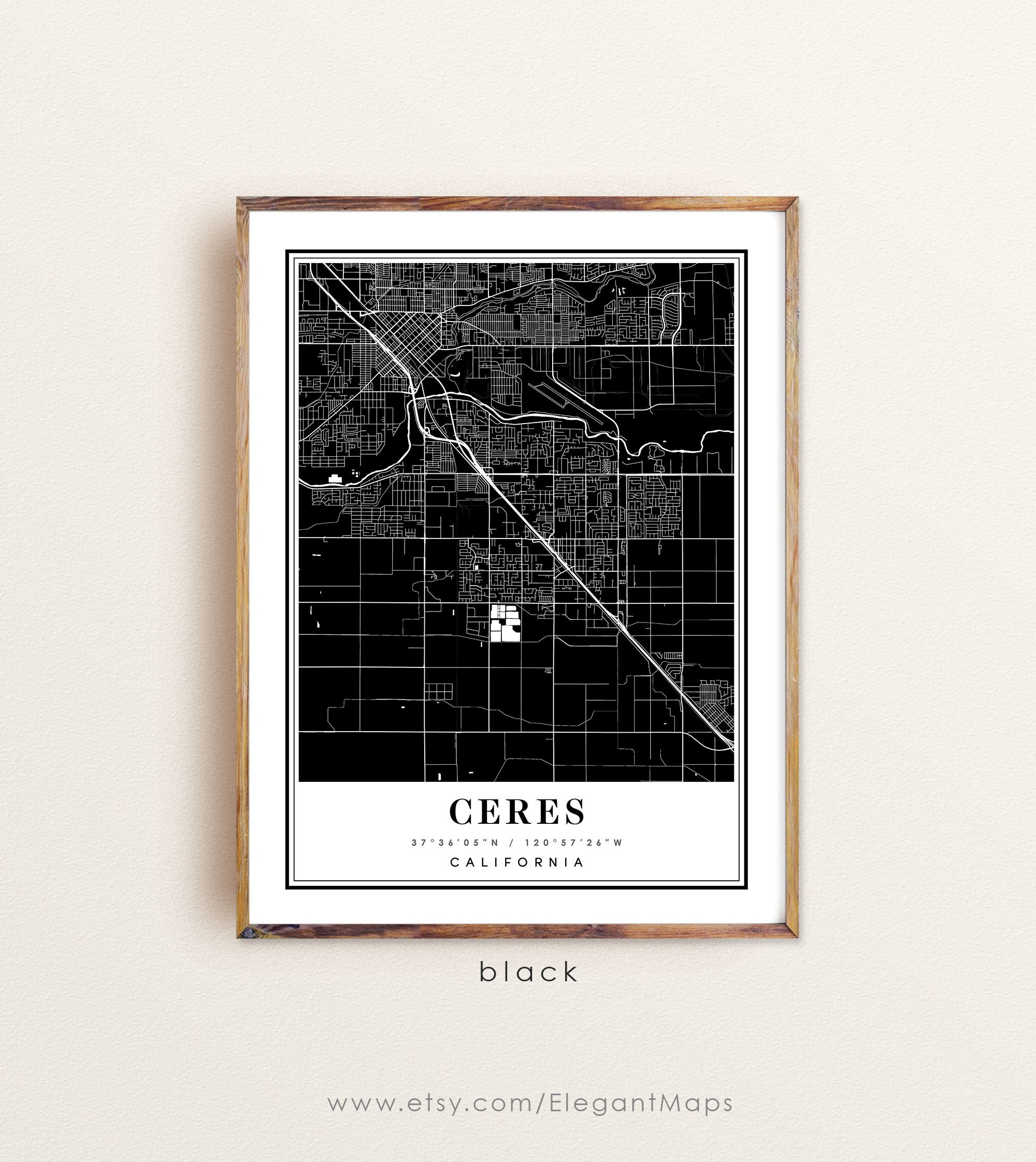 Ceres California Map Ceres CA Map Ceres City Map Ceres - Etsy