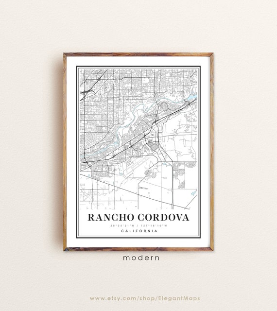 Rancho Cordova California map Rancho Cordova CA map Rancho | Etsy