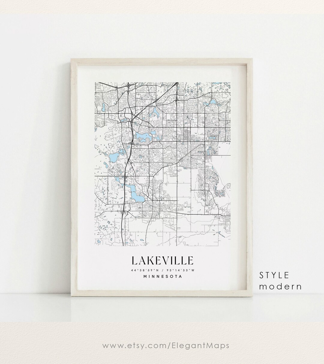 Lakeville Minnesota Map, Lakeville MN Map, Lakeville City Print, Lakeville Poster, Lakeville Art ...