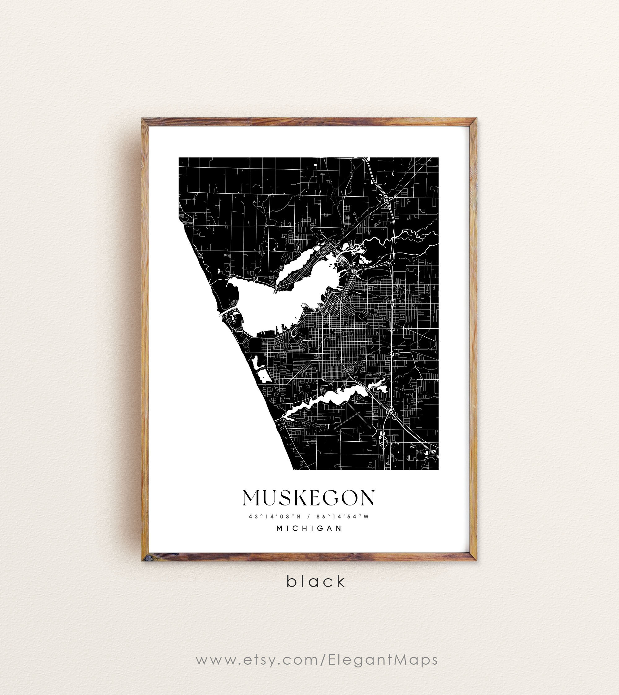 Muskegon Michigan Map Muskegon MI Map Muskegon City Print - Etsy