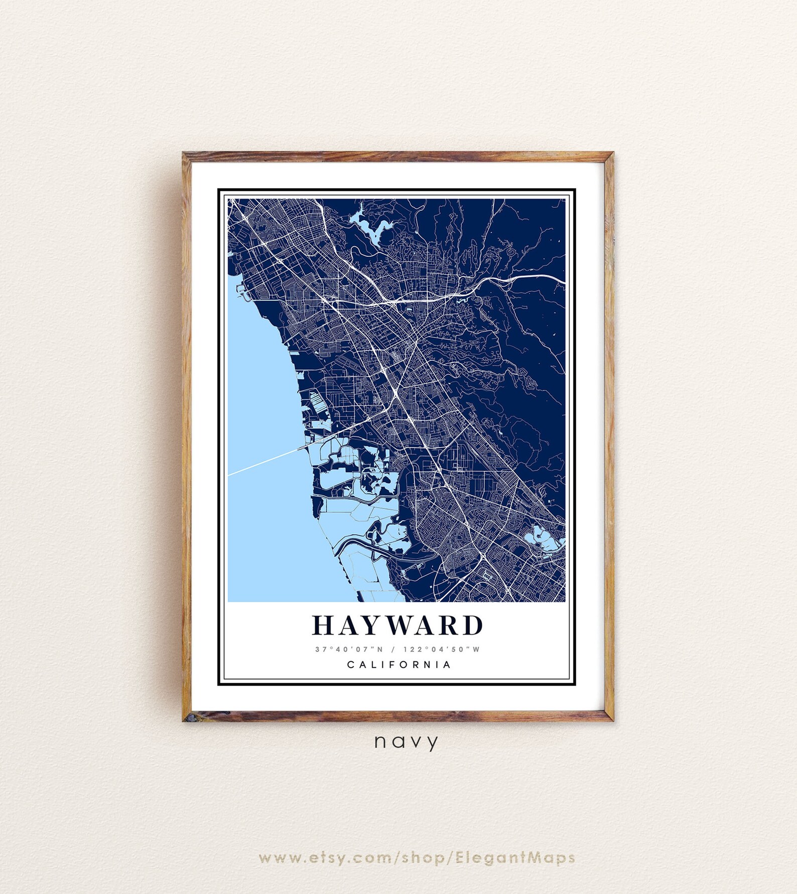 Hayward California map Hayward CA map Hayward city map | Etsy