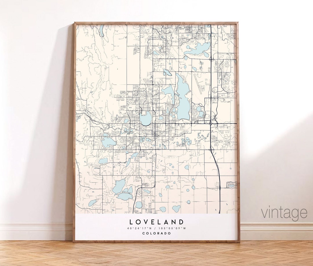 LOVELAND CO City Map Poster, Loveland Colorado Print Art, Custom ...