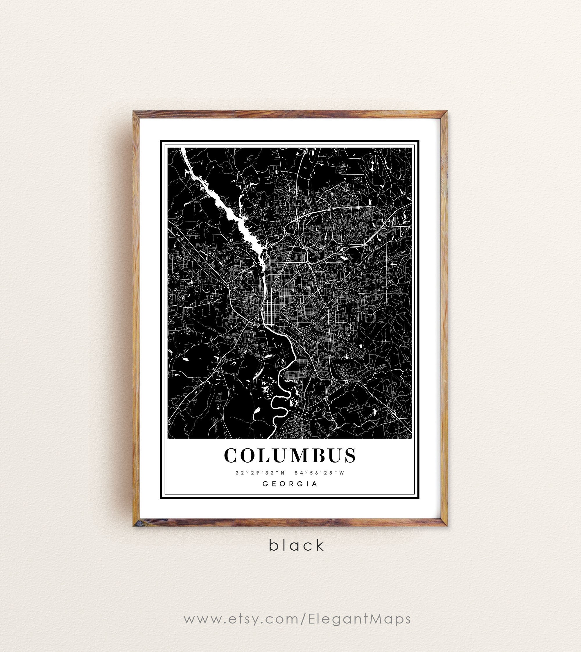 Columbus Georgia Map Columbus GA Map Columbus City Map | Etsy