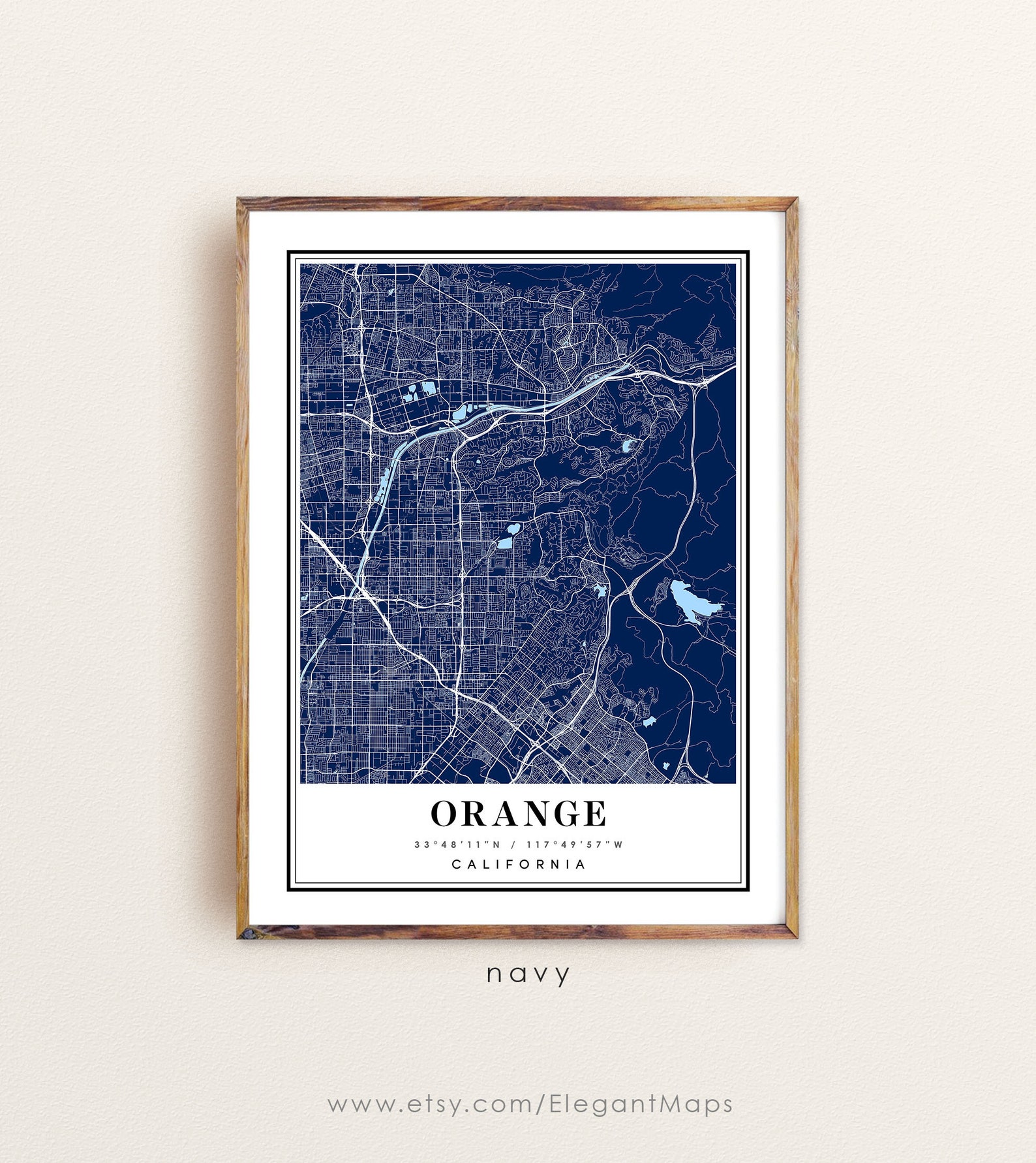 Orange California Map Orange CA Map Orange City Map Orange - Etsy