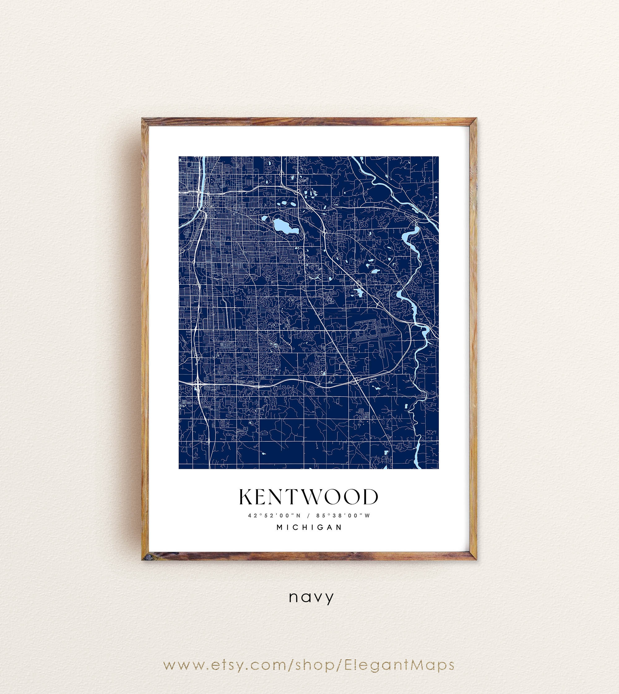 Kentwood Michigan Map Kentwood MI Map Kentwood City Print - Etsy