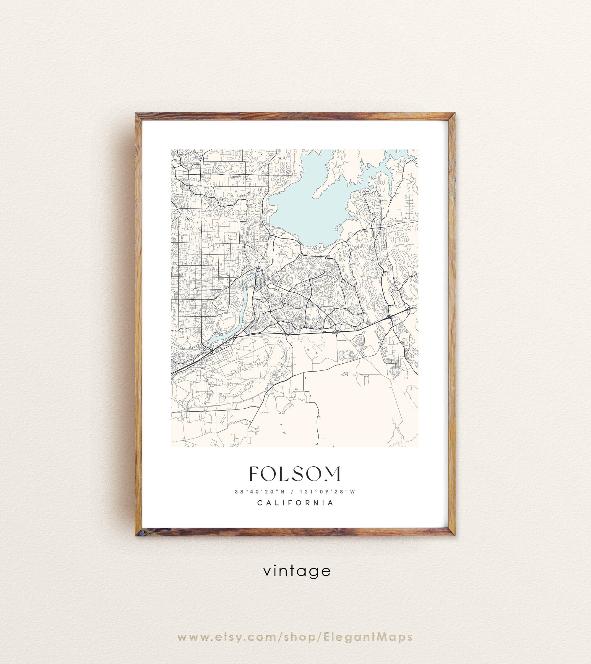 Folsom California Map Folsom CA Map Folsom City Print - Etsy