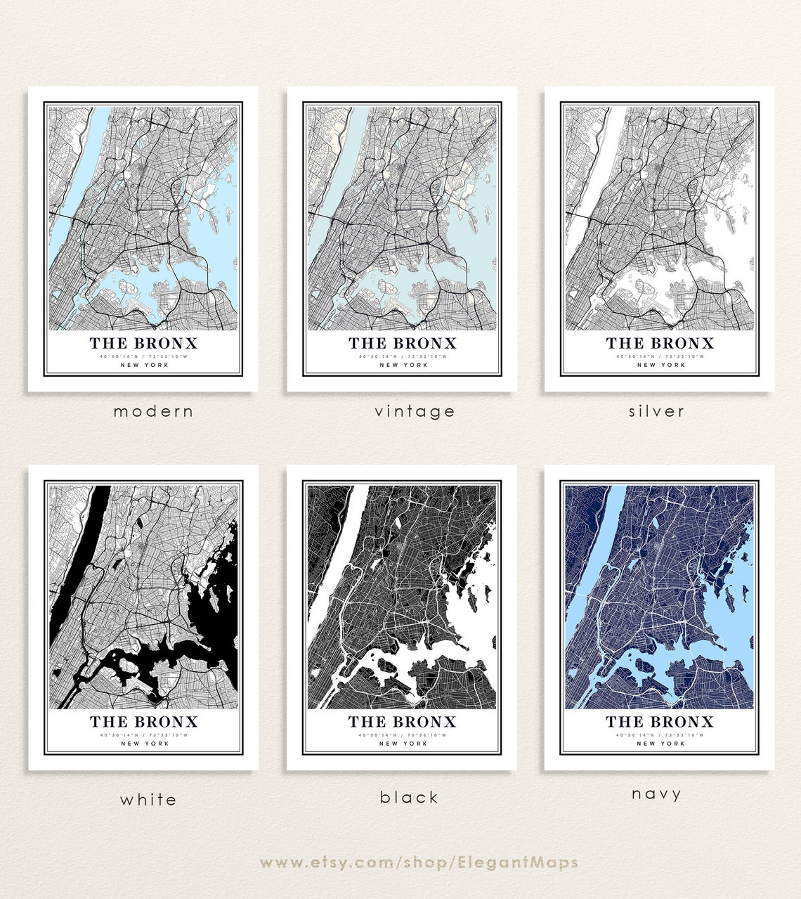 The Bronx New York map The Bronx NY map The Bronx city map | Etsy