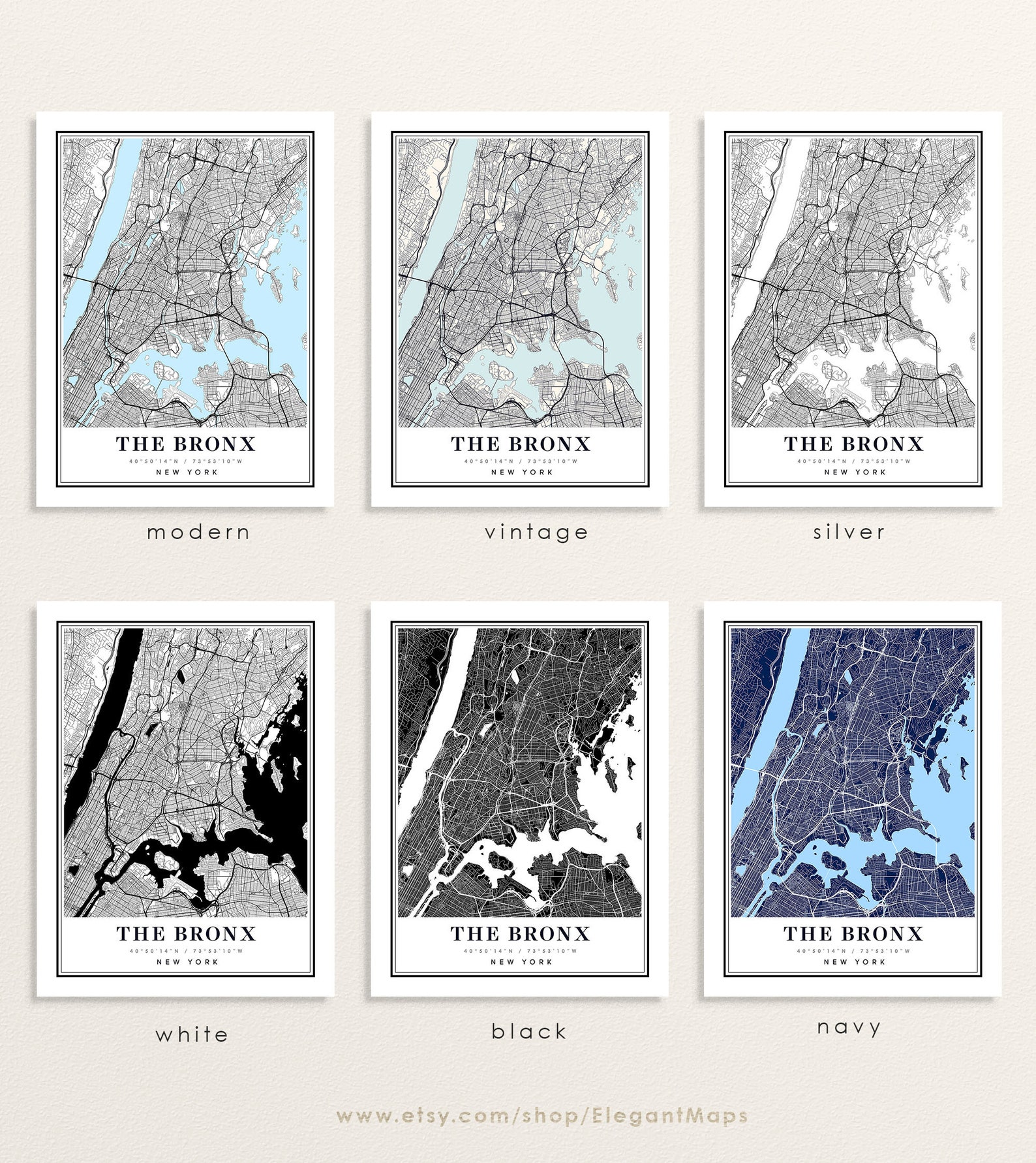 The Bronx New York map The Bronx NY map The Bronx city map | Etsy