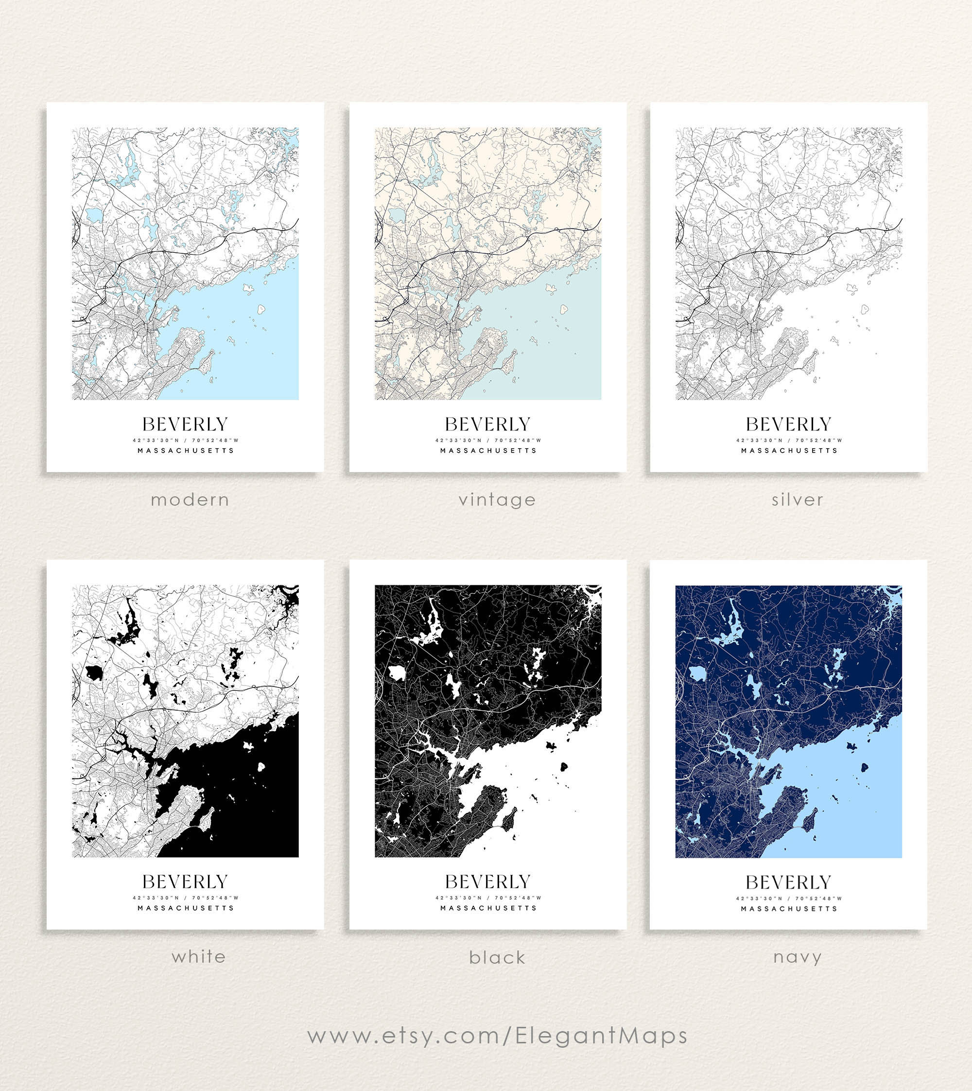 Beverly Massachusetts Map Beverly MA Map Beverly City Print - Etsy