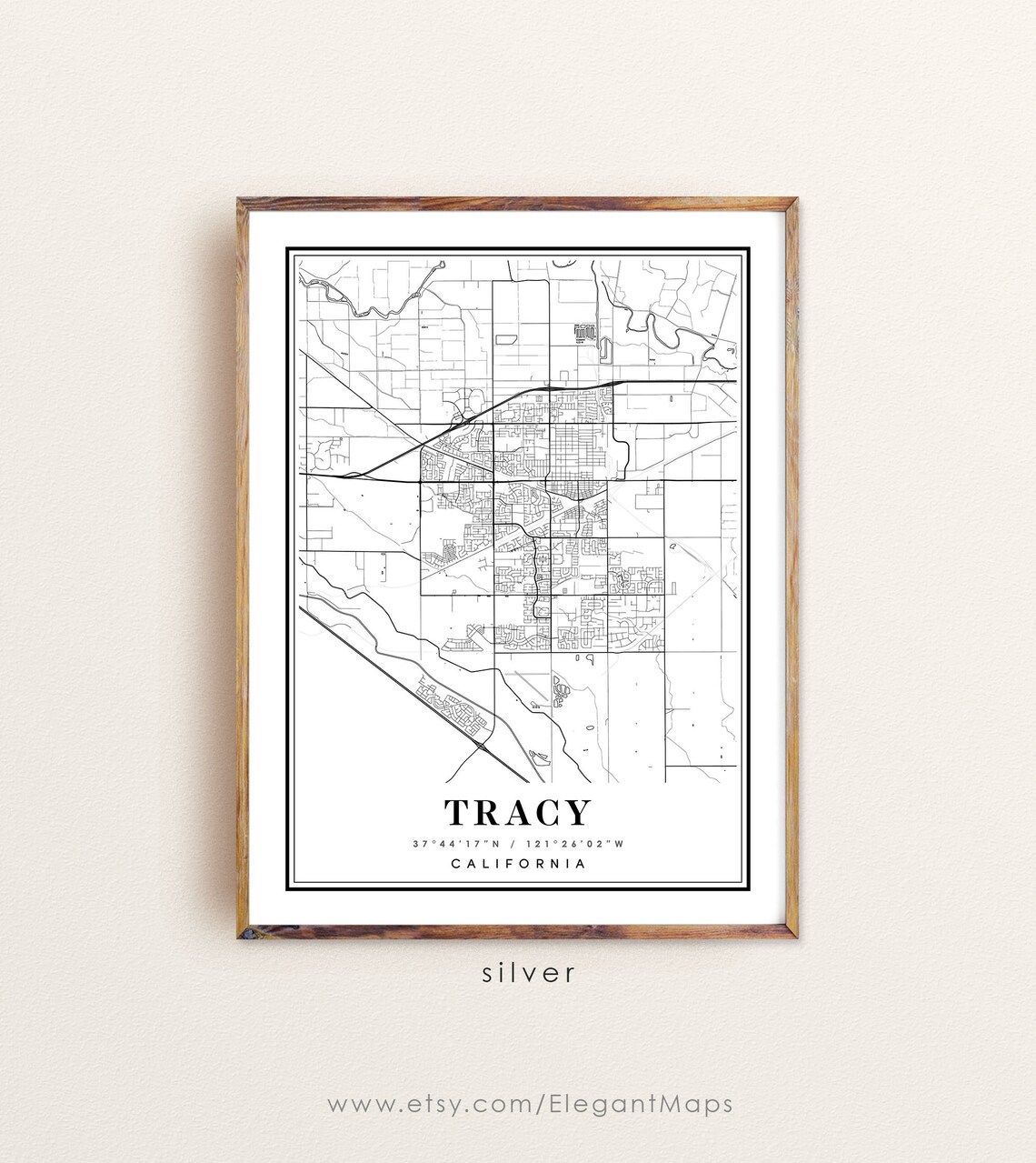 Tracy California Map Tracy CA Map Tracy City Map Tracy | Etsy