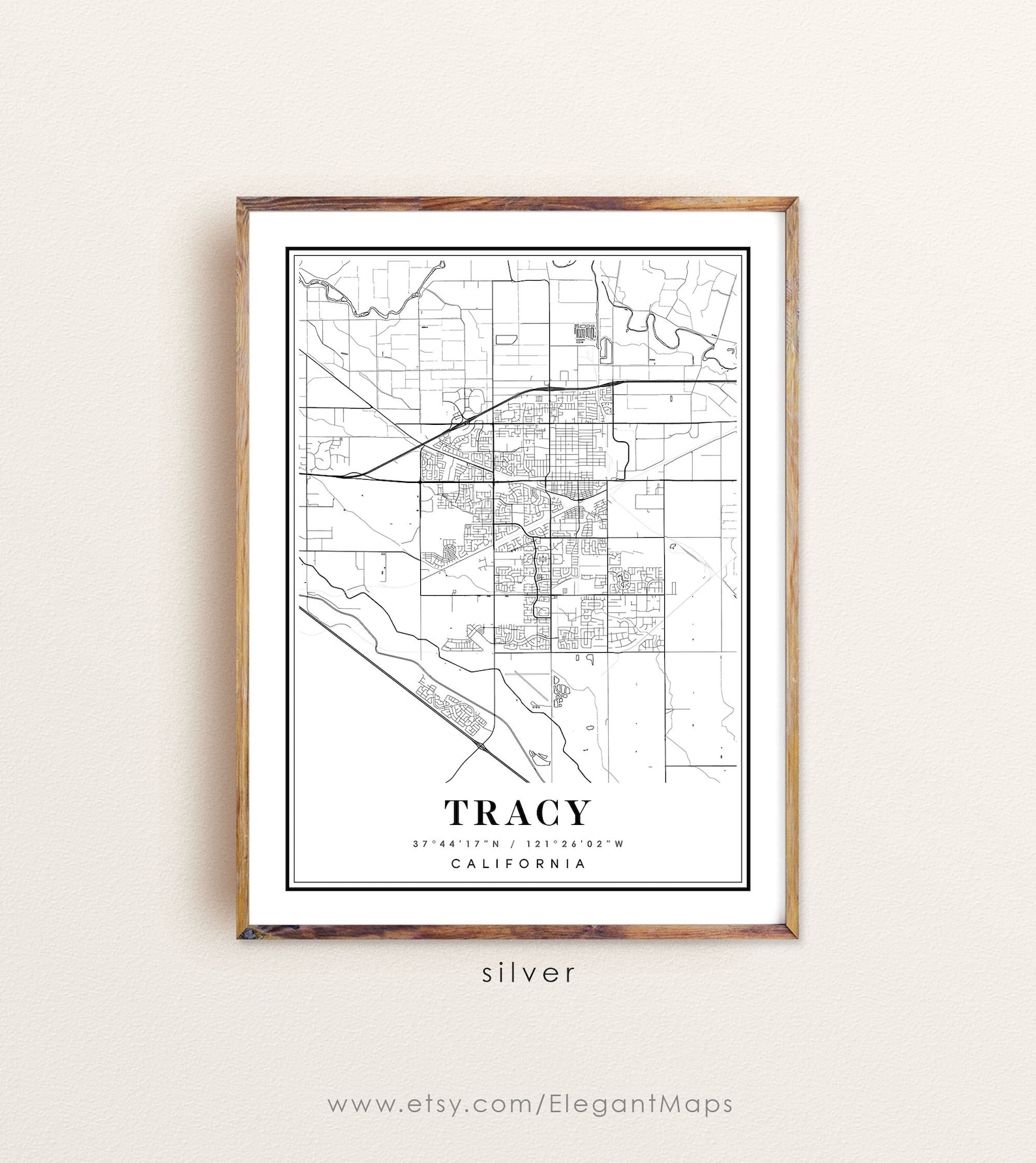 Tracy California Map Tracy CA Map Tracy City Map Tracy | Etsy