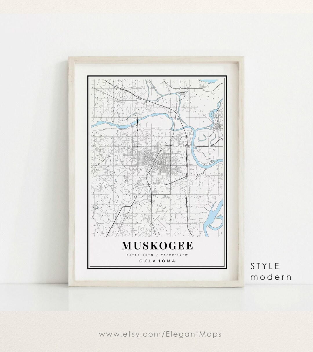 Mapa de Muskogee Oklahoma, mapa de Muskogee OK, mapa de la ciudad de ...