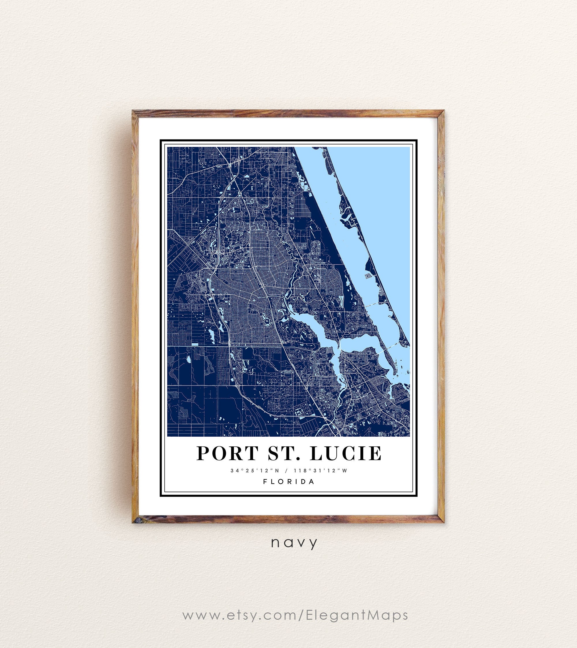 Port St. Lucie Florida Map Port Saint Lucie FL Map Port - Etsy