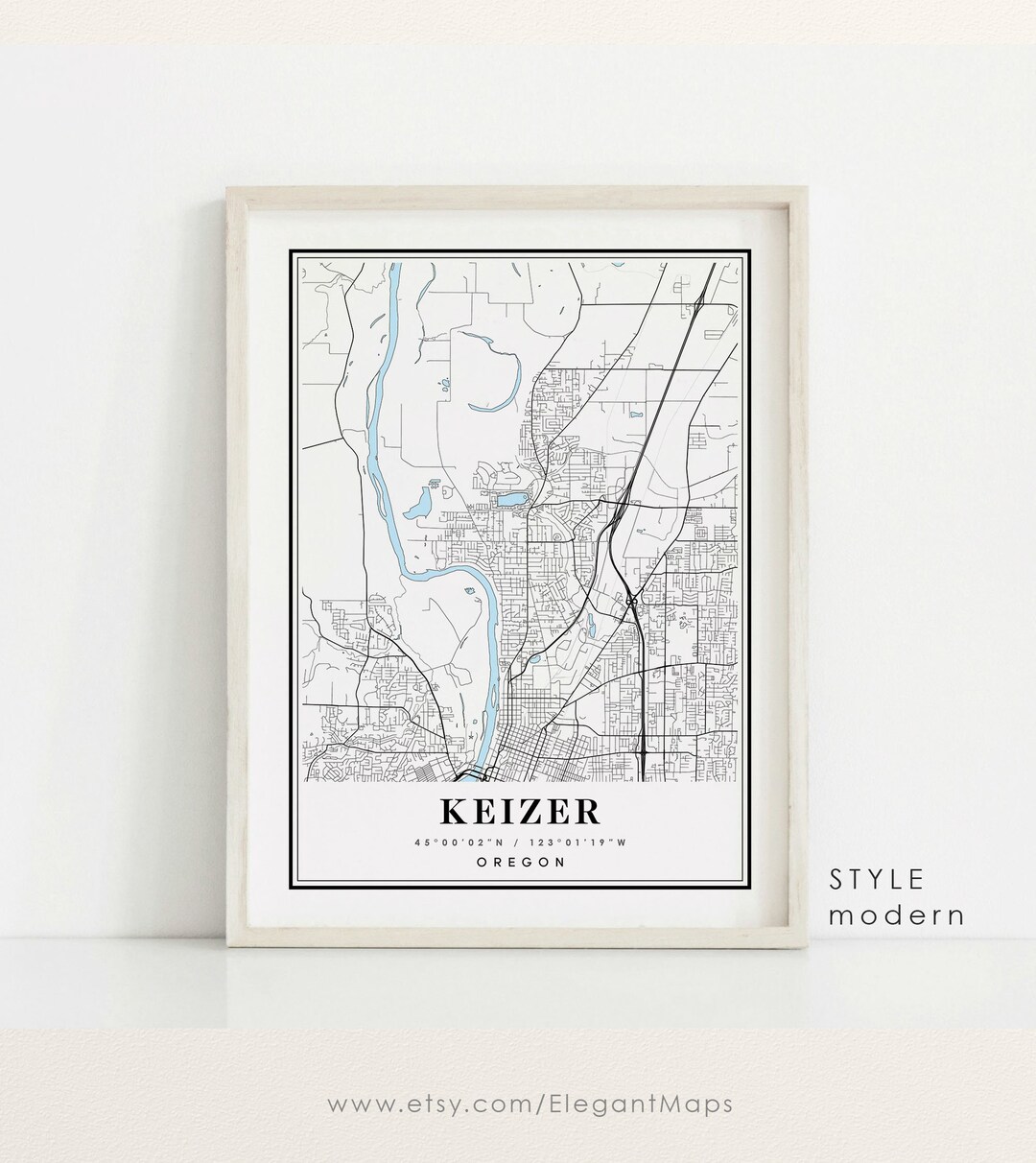 Keizer Oregon Map, Keizer OR Map, Keizer City Map, Keizer Print, Keizer ...