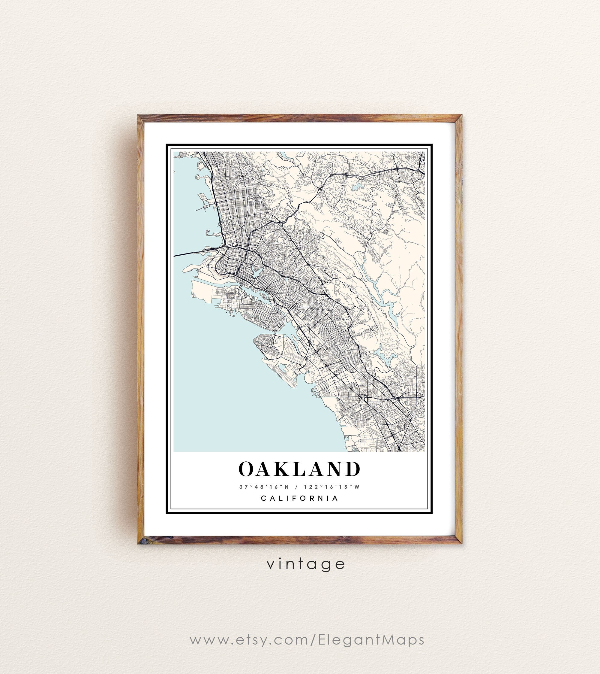 Oakland California Map Oakland CA Map Oakland City Map | Etsy