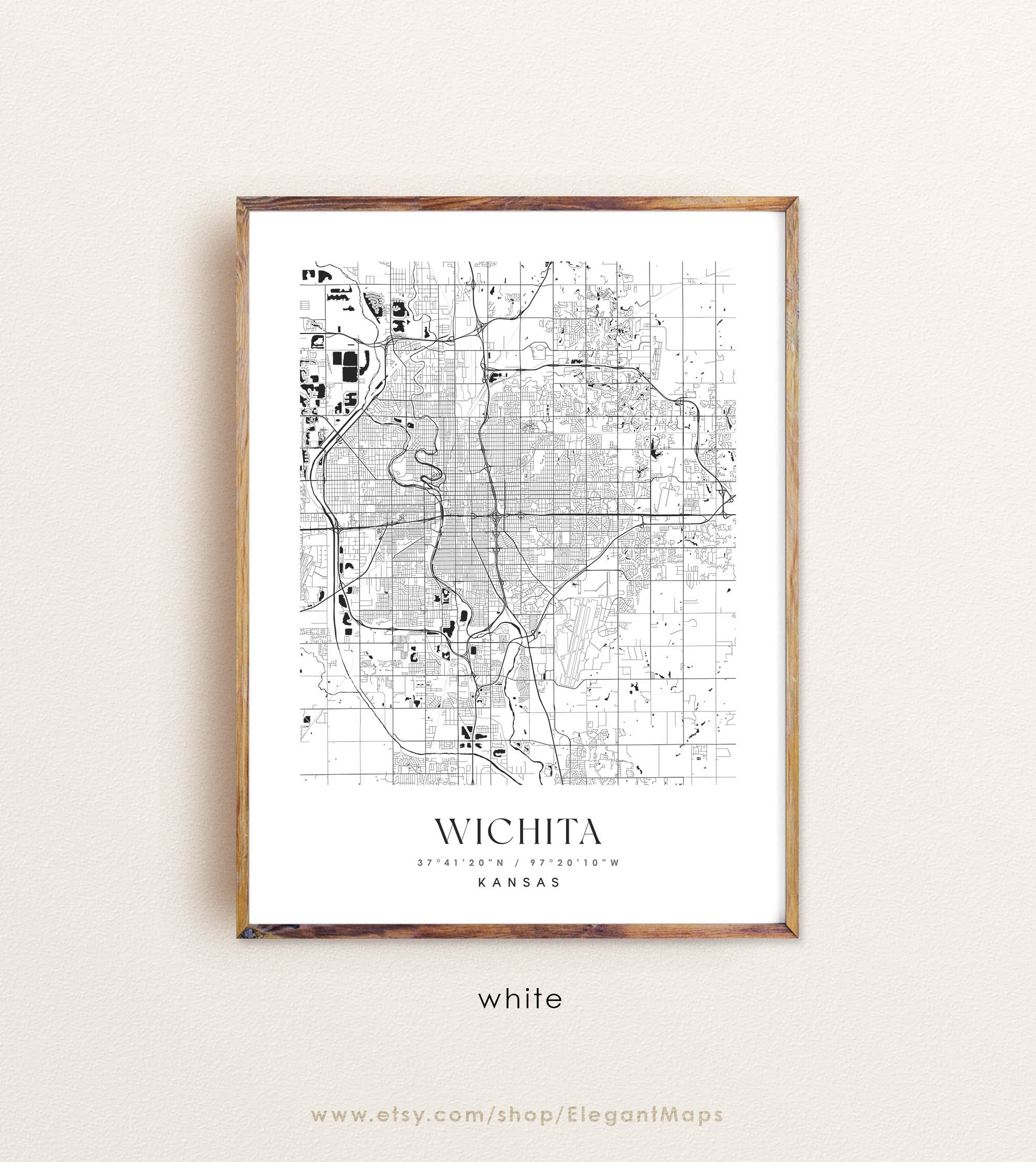 Mapa Imprimible De Wichita-ks Wichita Kansas Map Hi Res Stock