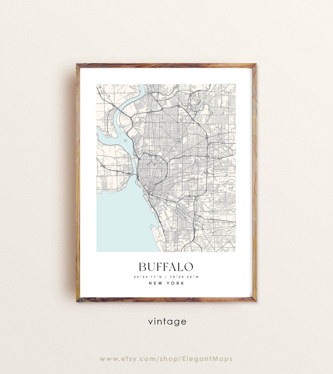 Buffalo New York Map Buffalo NY Map Buffalo City Print | Etsy