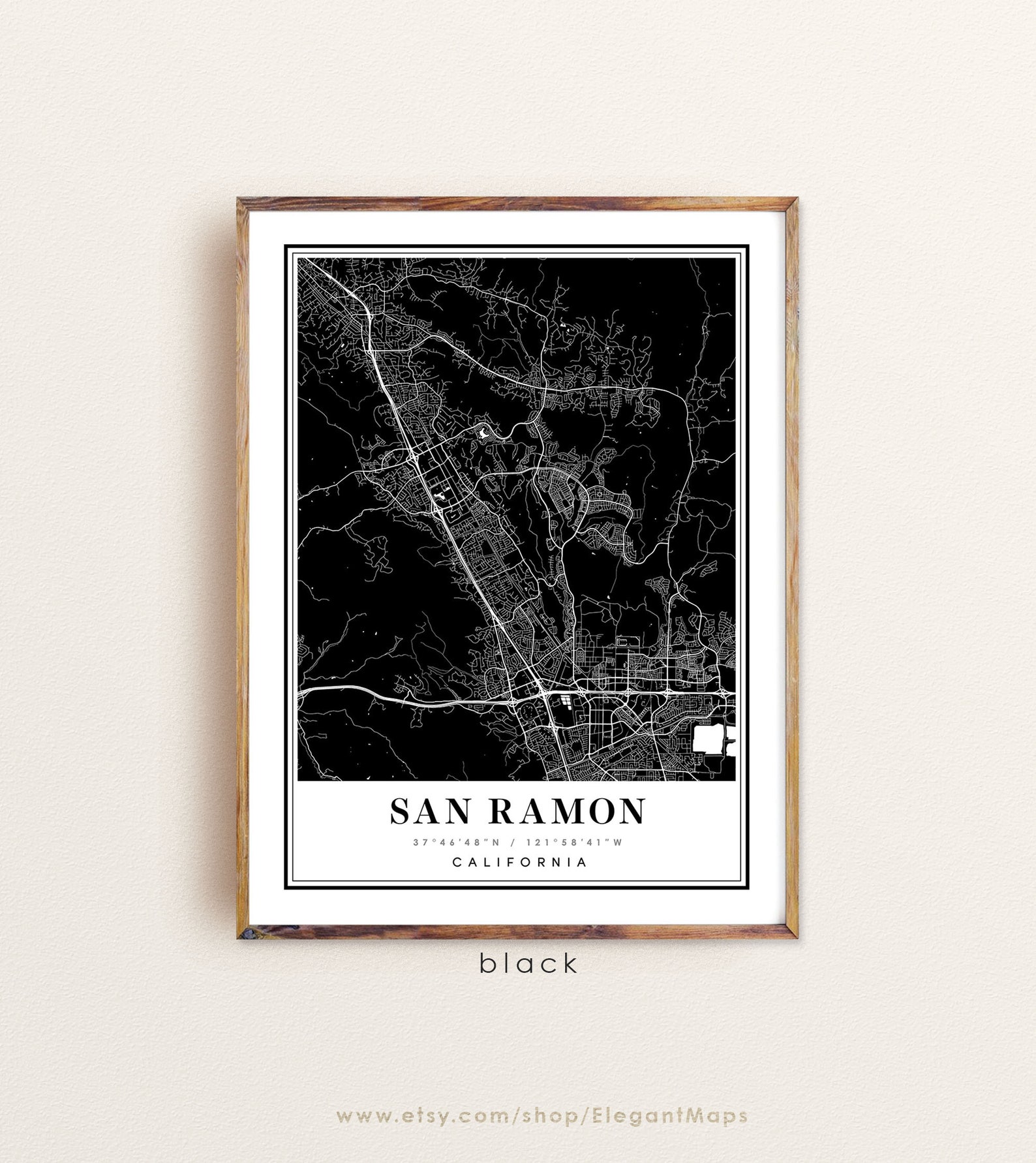San Ramon California map San Ramon CA map San Ramon city | Etsy