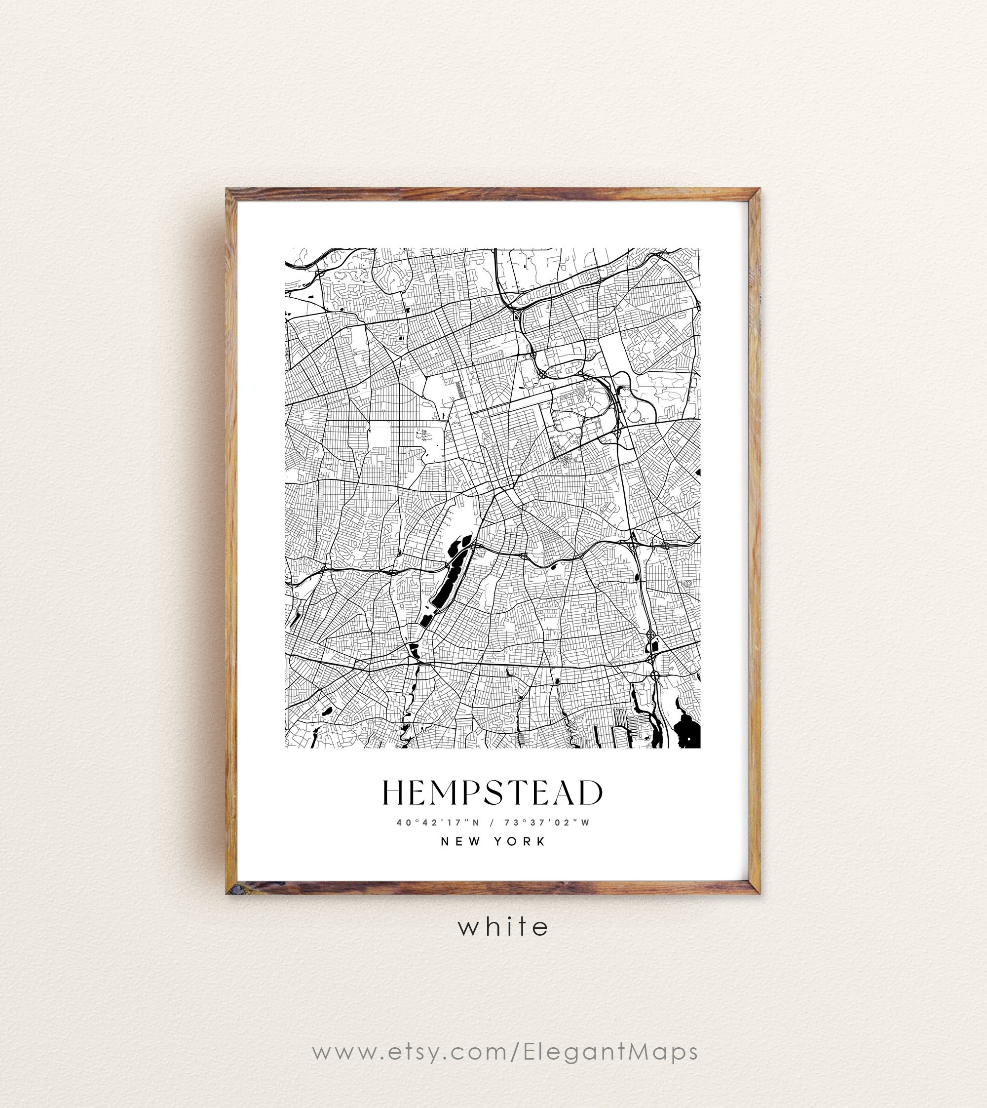 Hempstead New York Map Hempstead NY Map Hempstead City - Etsy