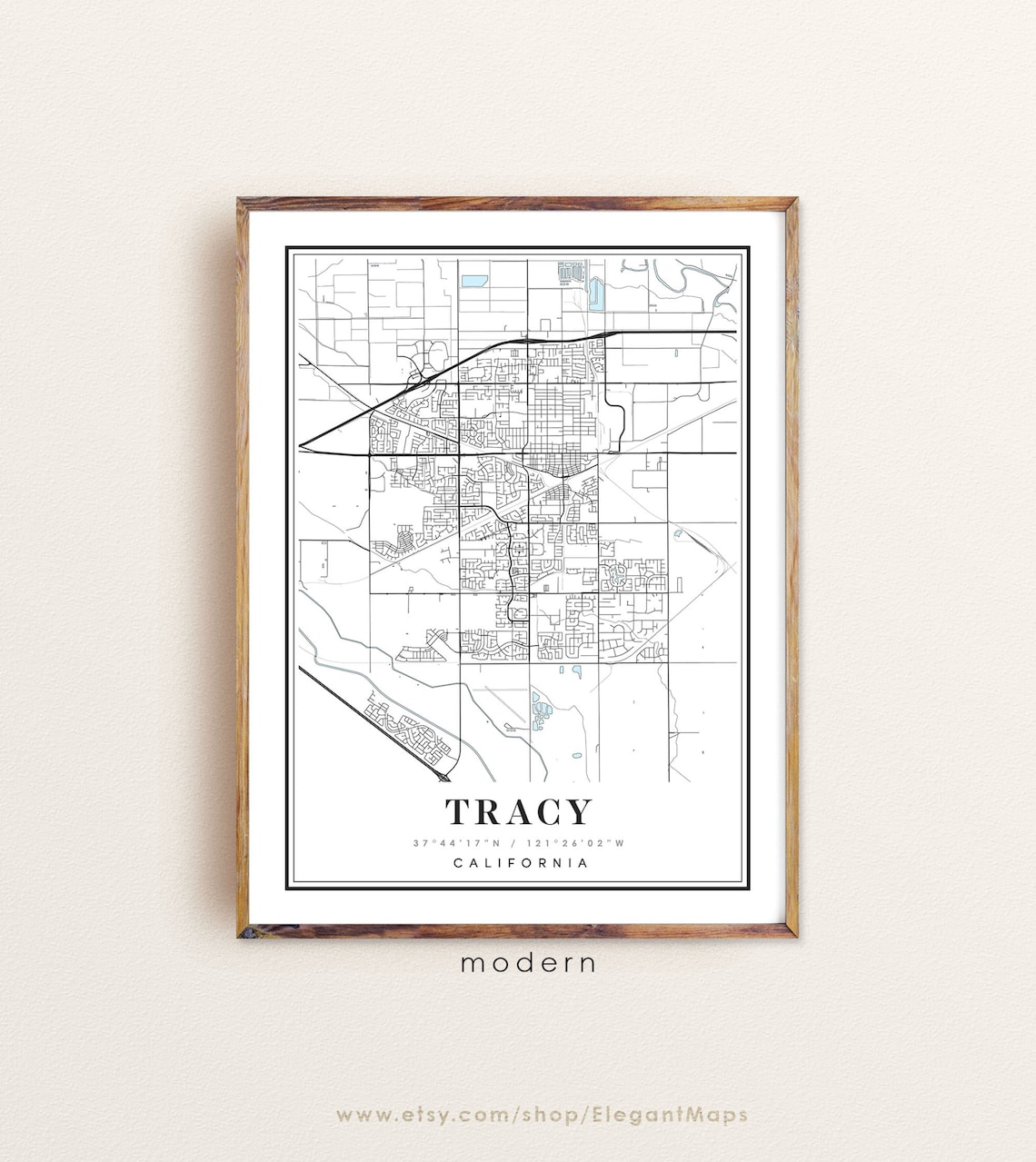 Tracy California map Tracy CA map Tracy city map Tracy | Etsy