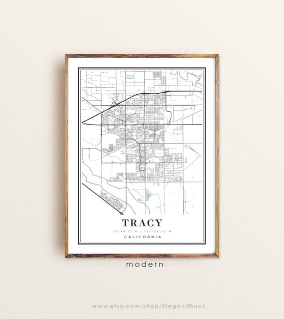 Tracy California map Tracy CA map Tracy city map Tracy | Etsy