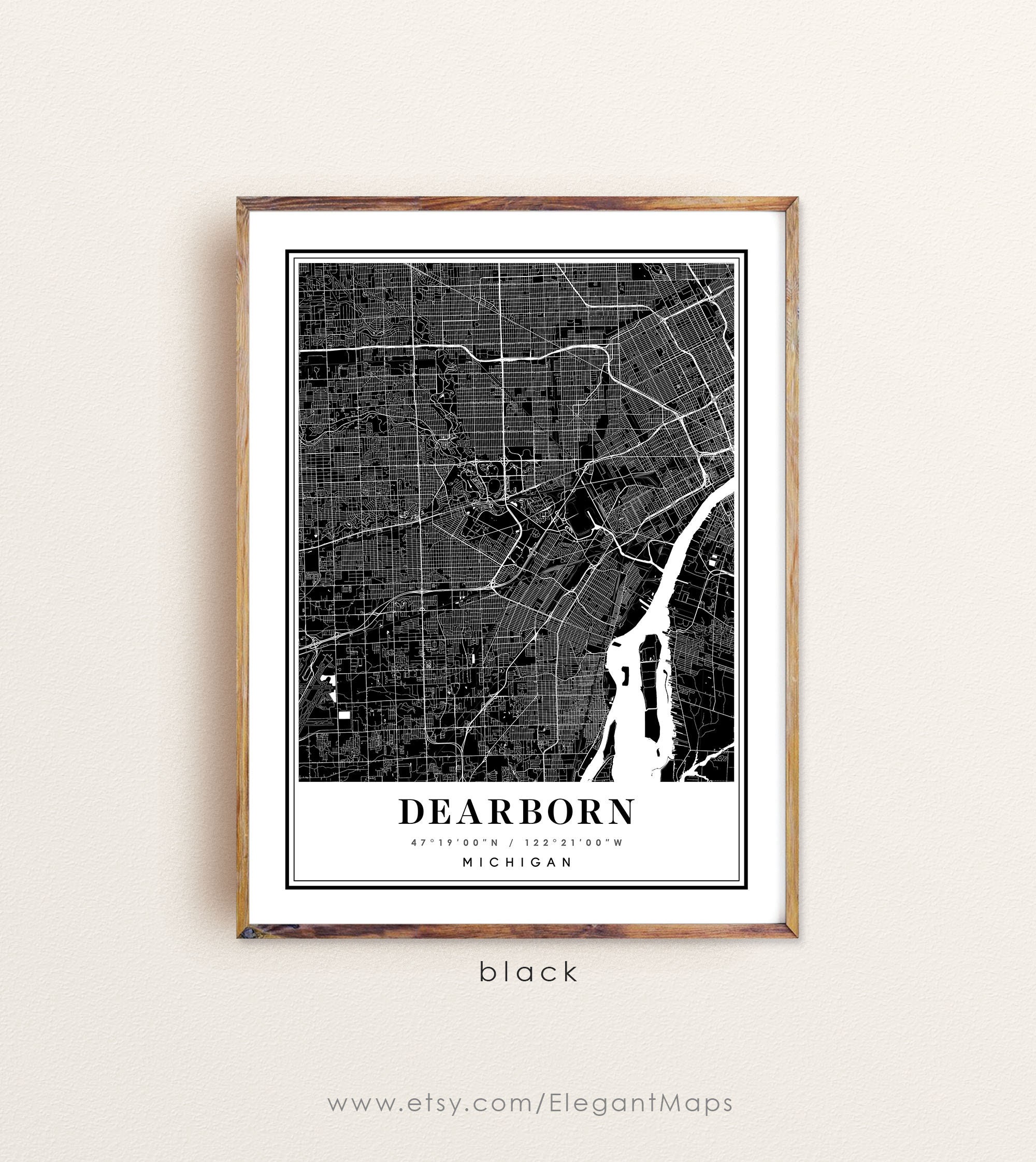 Dearborn Michigan Map Dearborn MI Map Dearborn City Map | Etsy