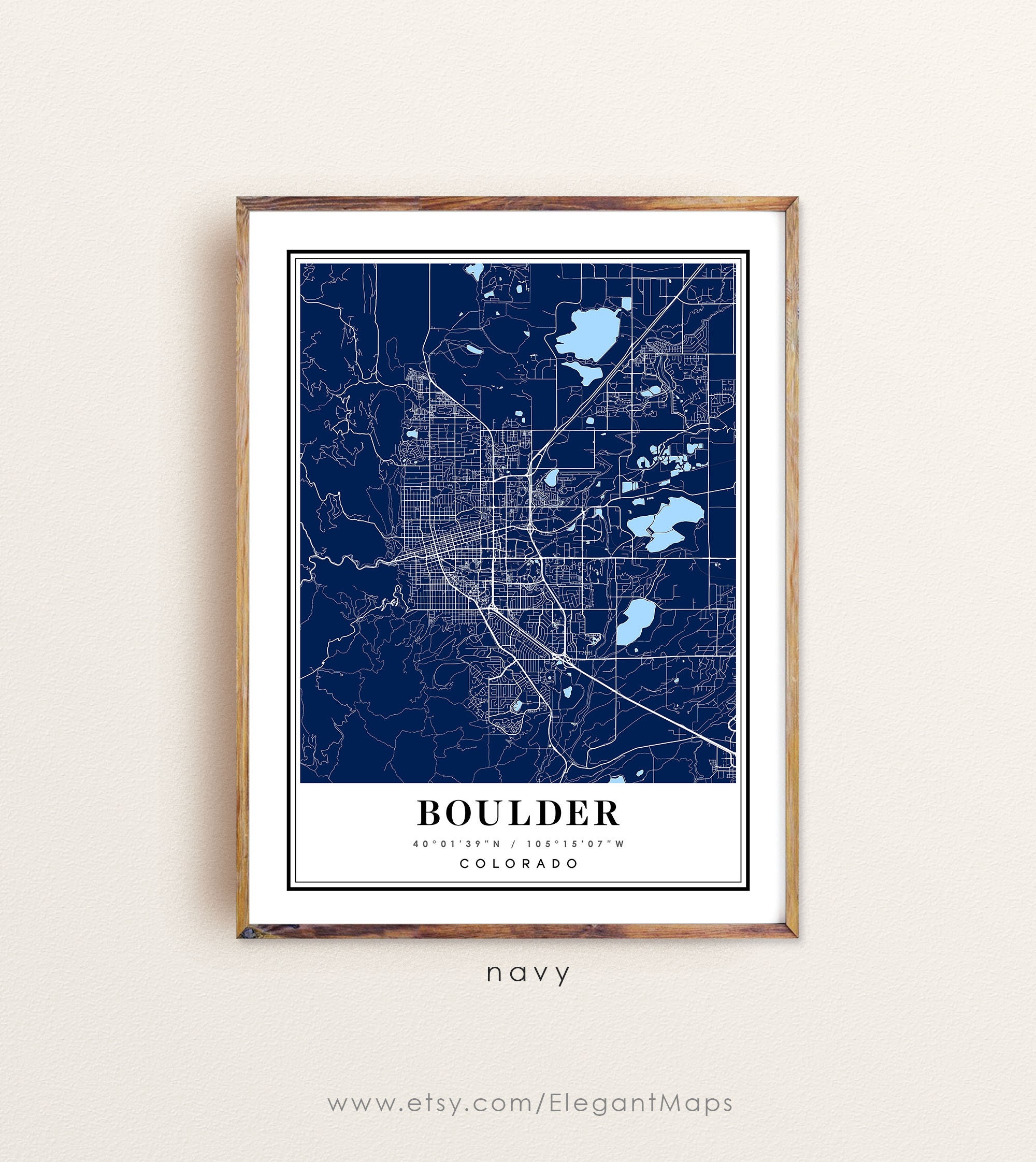 Boulder Colorado Map Boulder CO Map Boulder City Map | Etsy