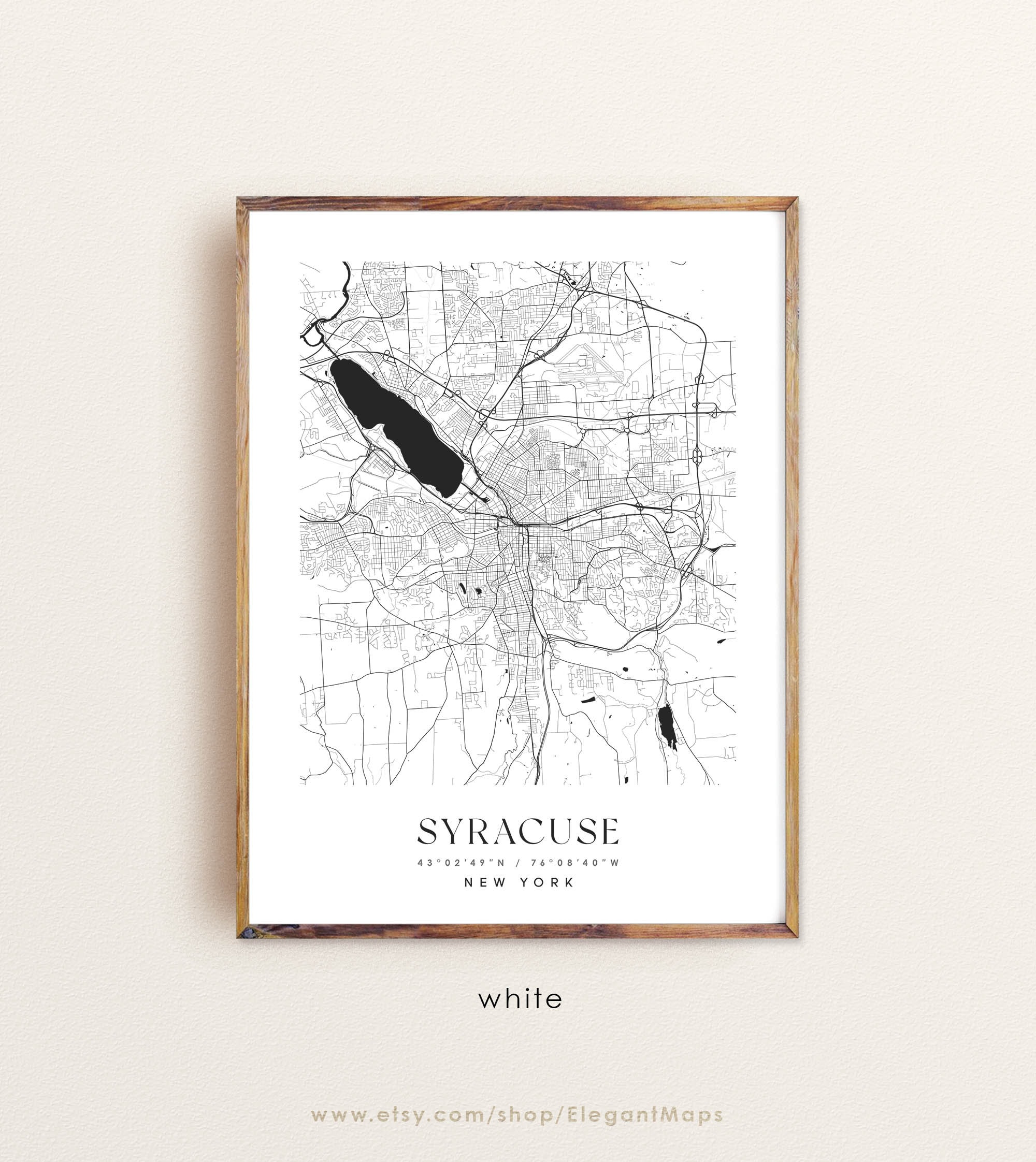 Syracuse New York Map Syracuse NY Map Syracuse City Print | Etsy
