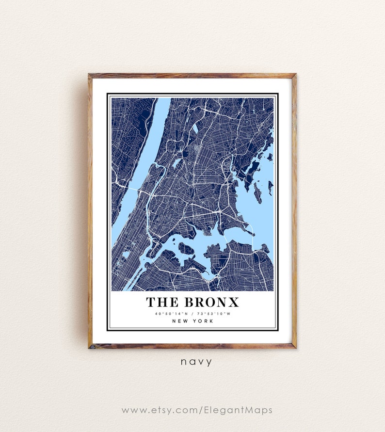The Bronx New York Map the Bronx NY Map the Bronx City Map - Etsy