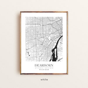 Dearborn Michigan Map Dearborn MI Map Dearborn City Print - Etsy