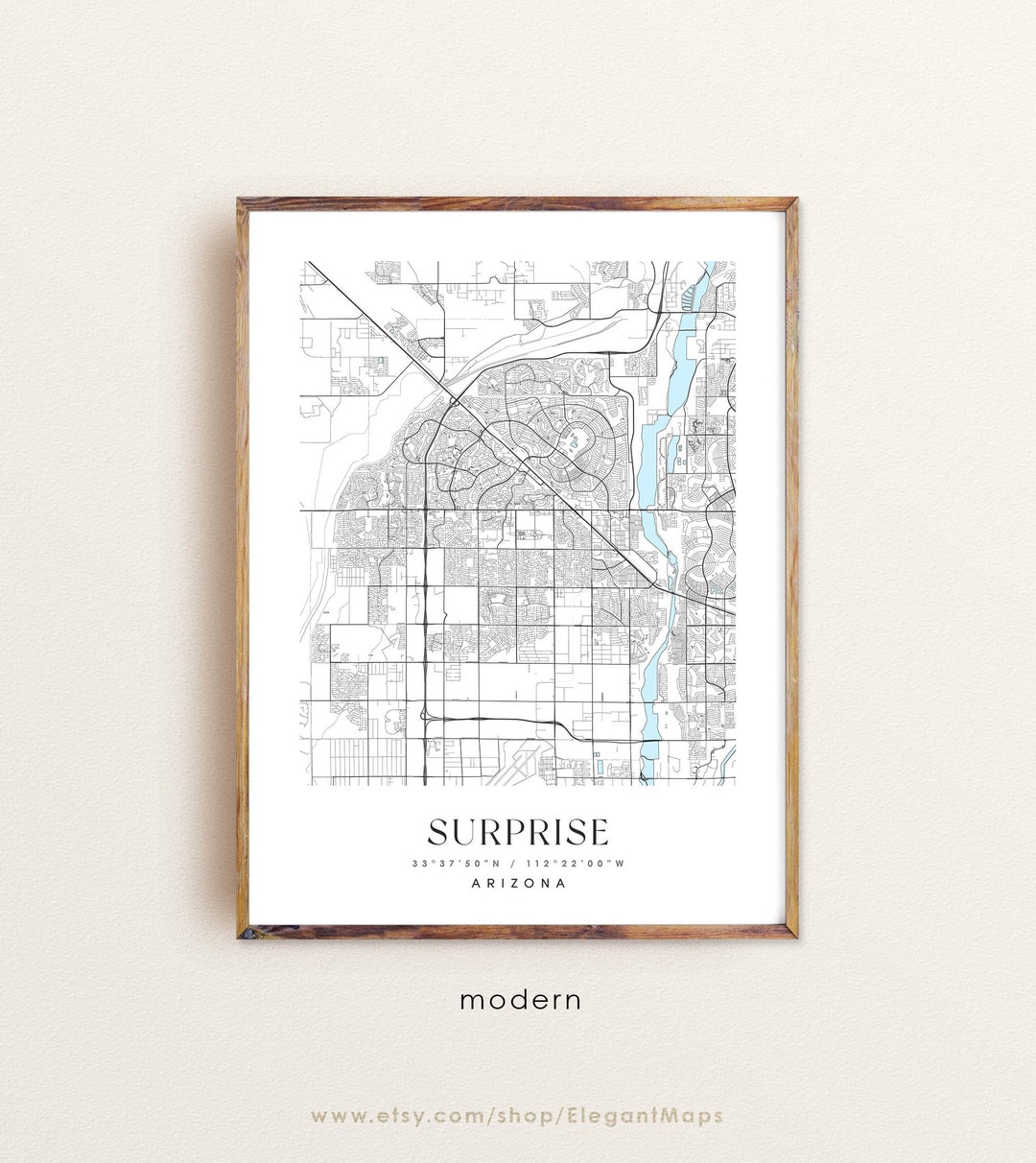 Surprise Arizona Map, Surprise AZ Map, Surprise City Print, Surprise ...