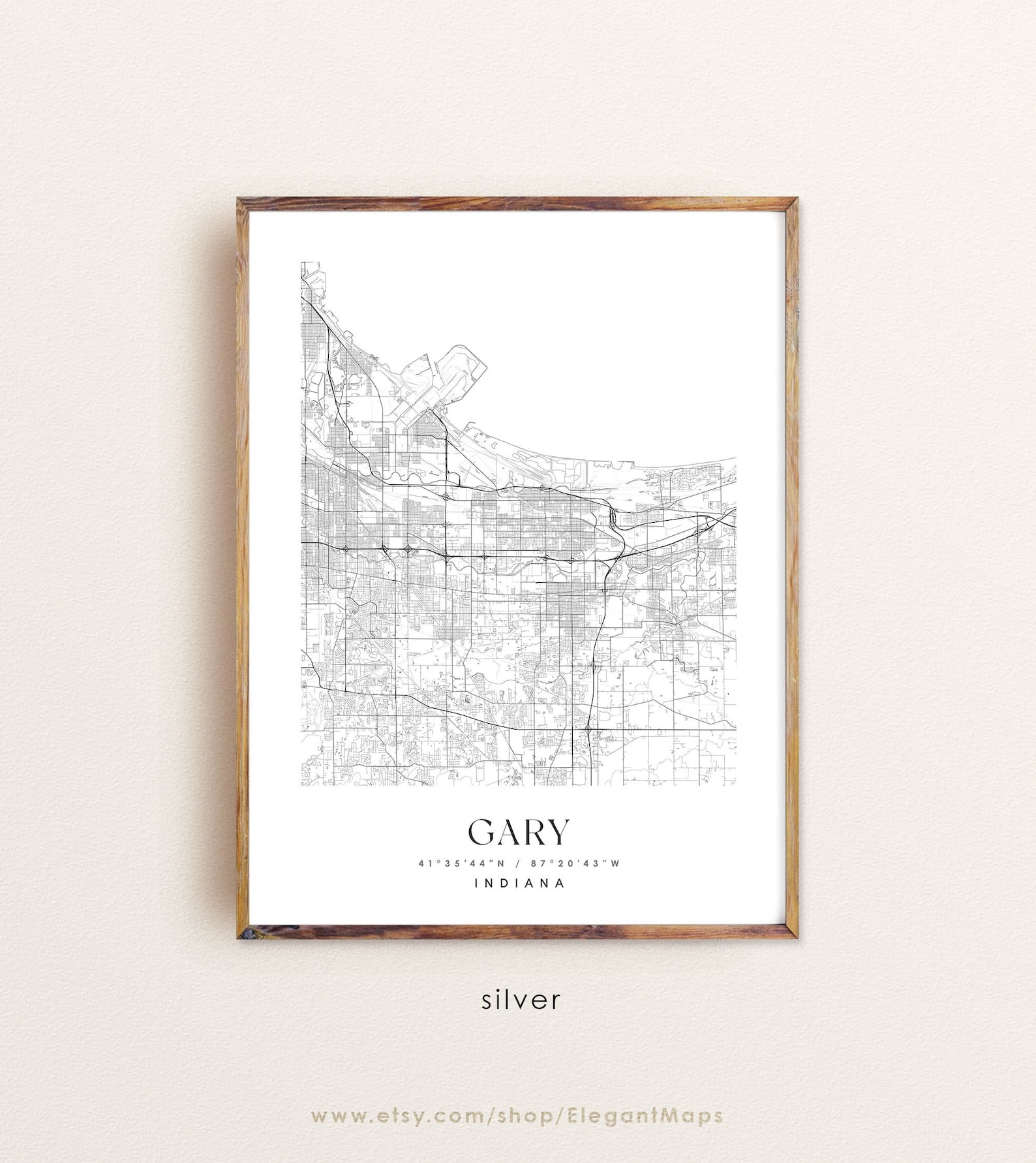 Gary Indiana Map Gary IN Map Gary City Print Gary Poster - Etsy