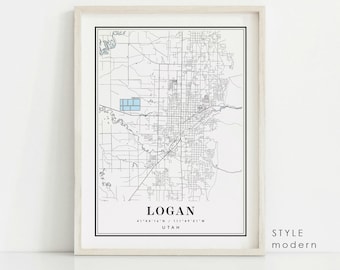 Logan Utah Map | Etsy