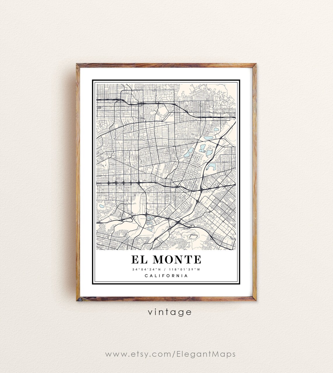 El Monte California Map El Monte CA Map El Monte City Map - Etsy