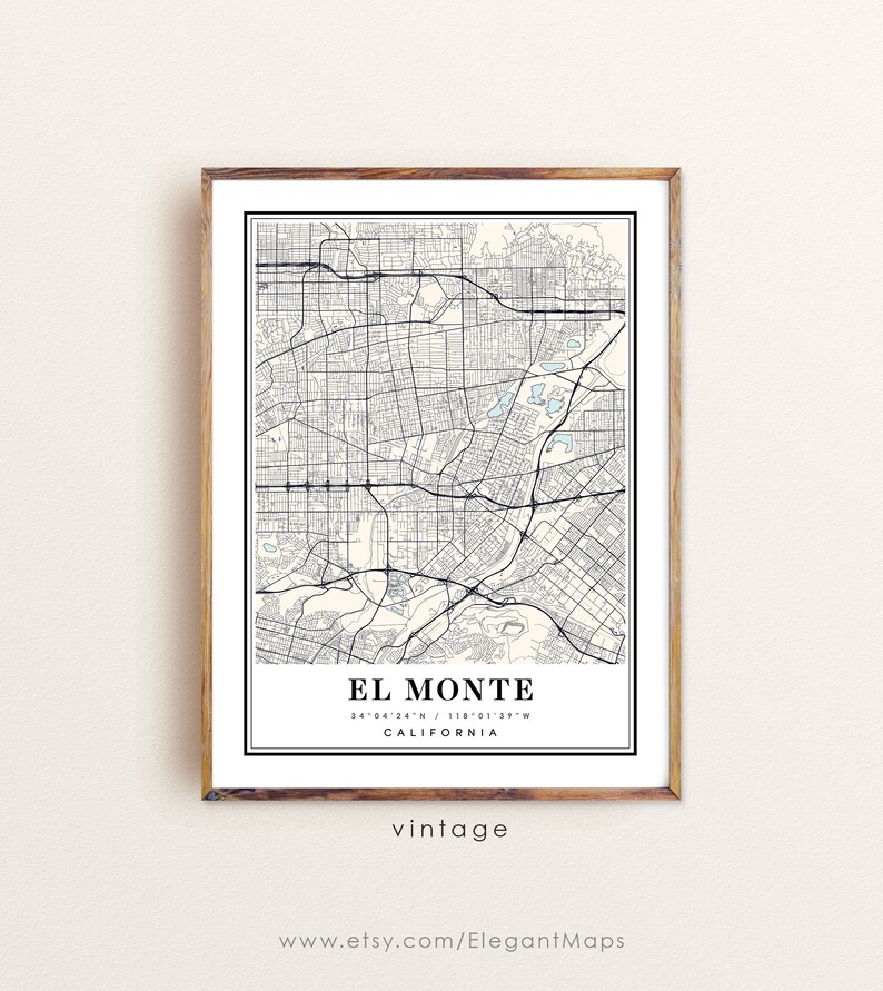 El Monte California Map El Monte CA Map El Monte City Map - Etsy
