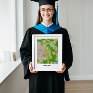 Miami University Wall Art Campus Map Print, Oxford OH Gift for Alumni ...