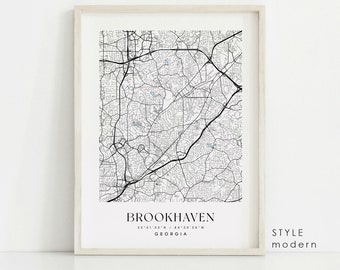 Brookhaven Ga Map - Etsy