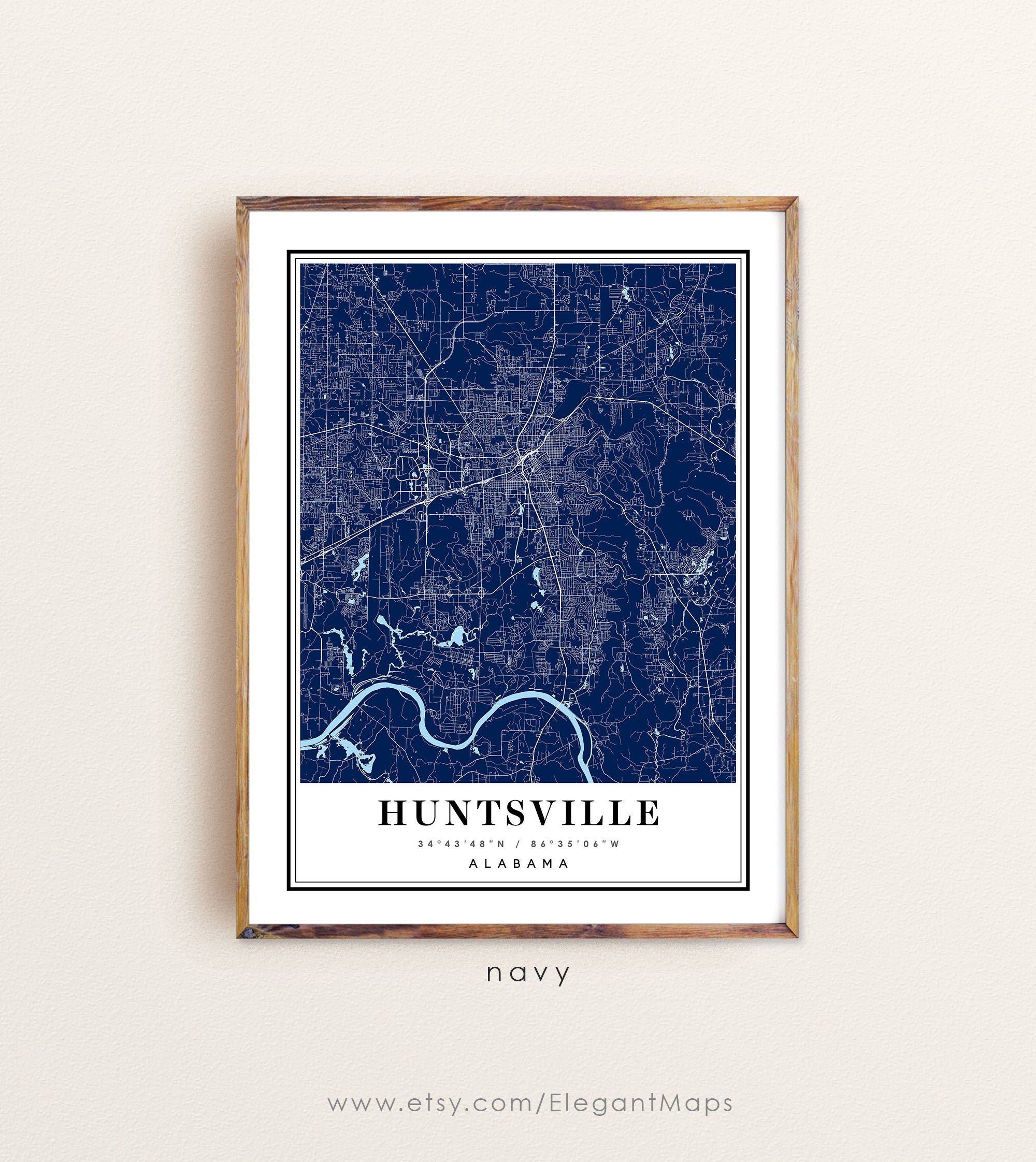 Huntsville Alabama Map Huntsville AL Map Huntsville City | Etsy