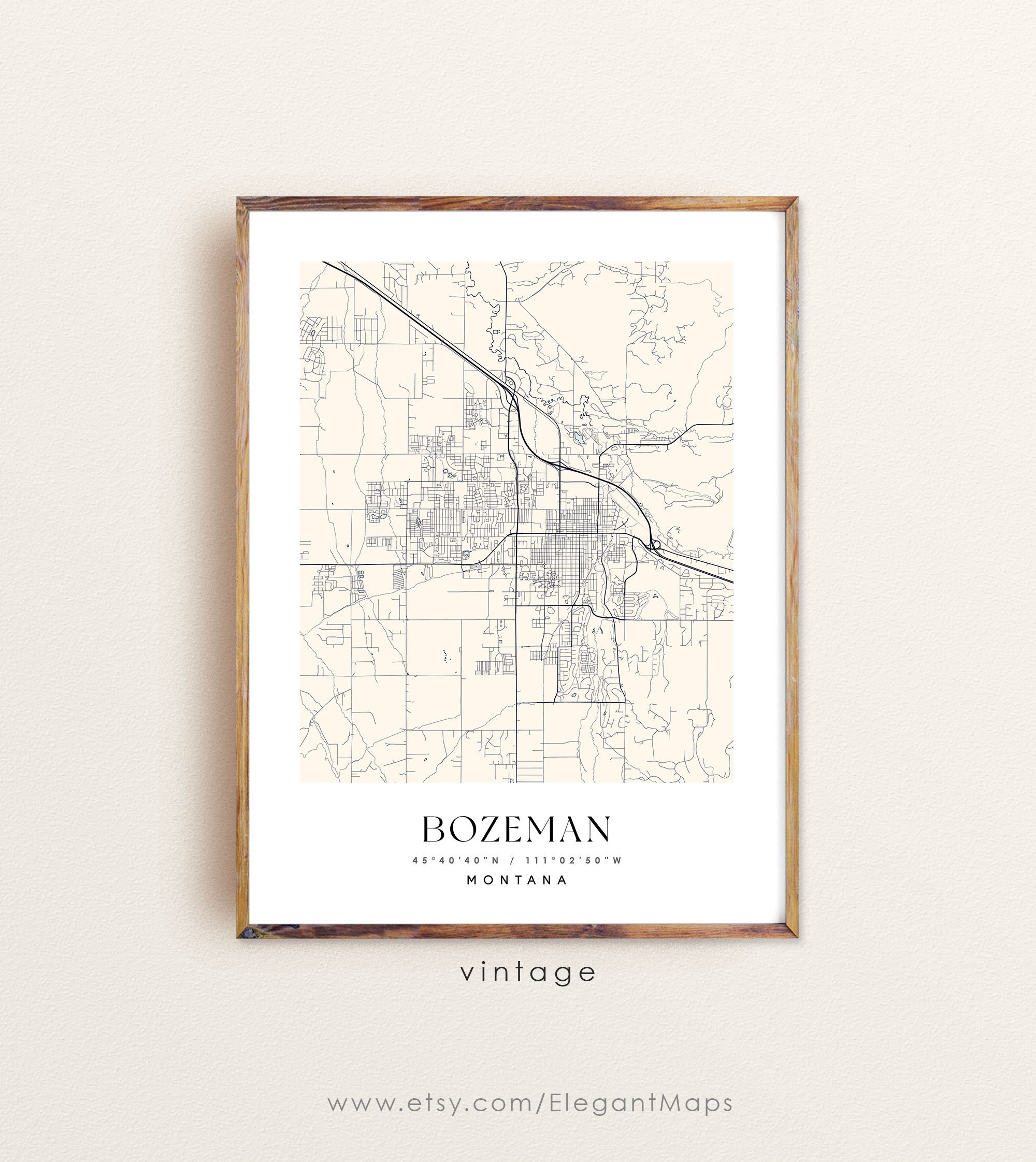 Bozeman Montana Map Bozeman MT Map Bozeman City Print - Etsy