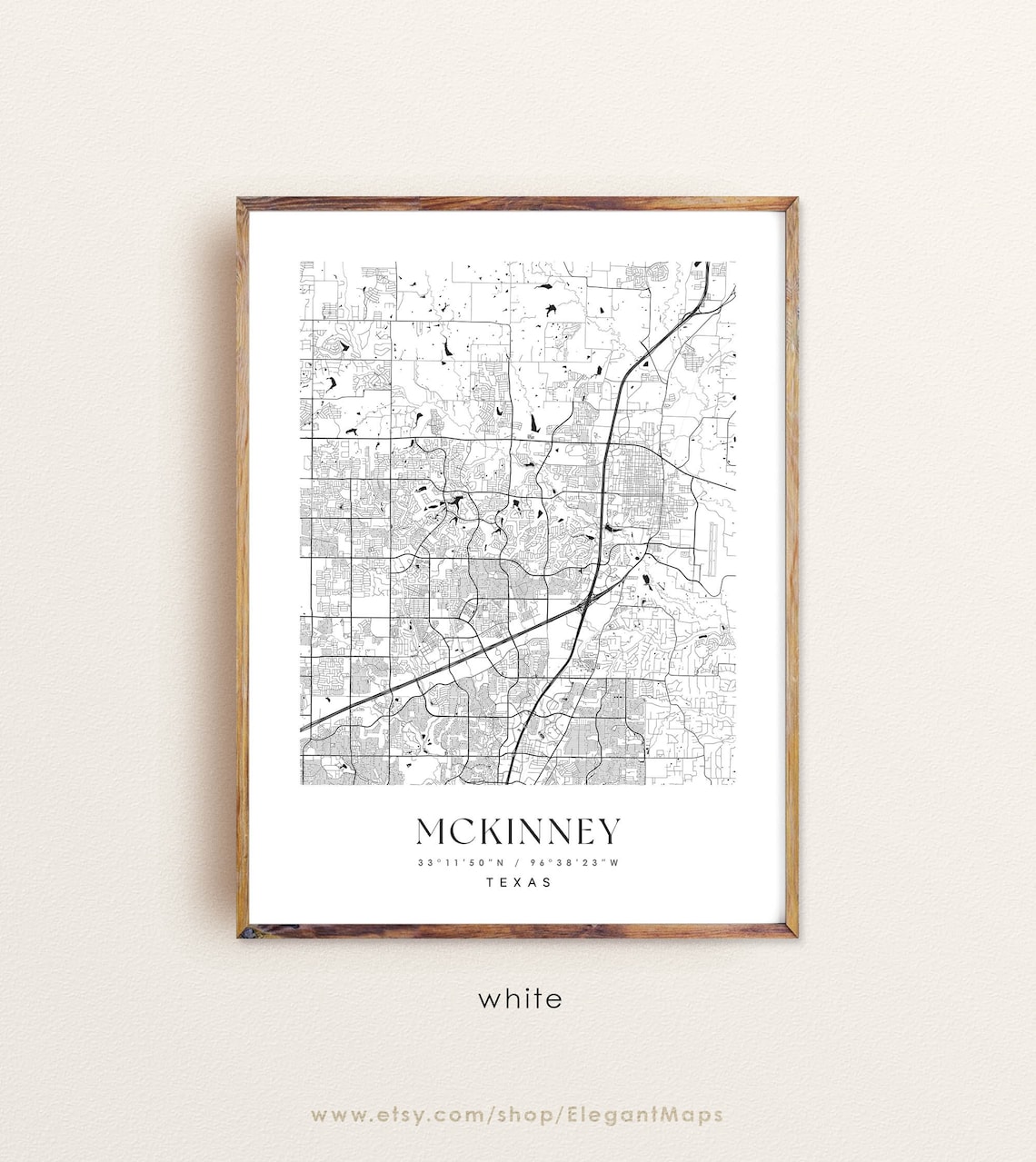 Mckinney Texas Map Mckinney TX Map Mckinney City Print - Etsy