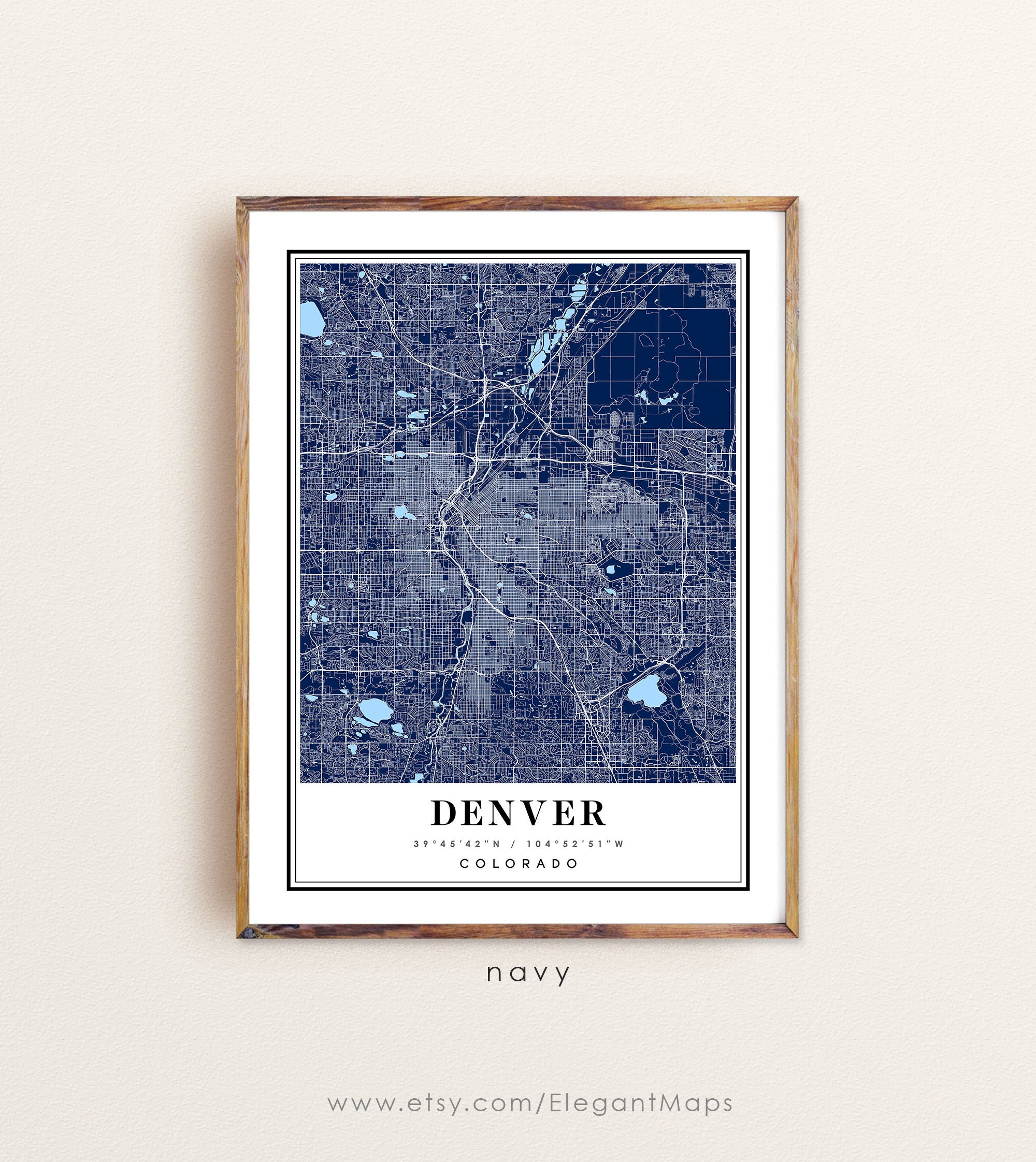 Denver Colorado Map Denver CO Map Denver City Map Denver - Etsy