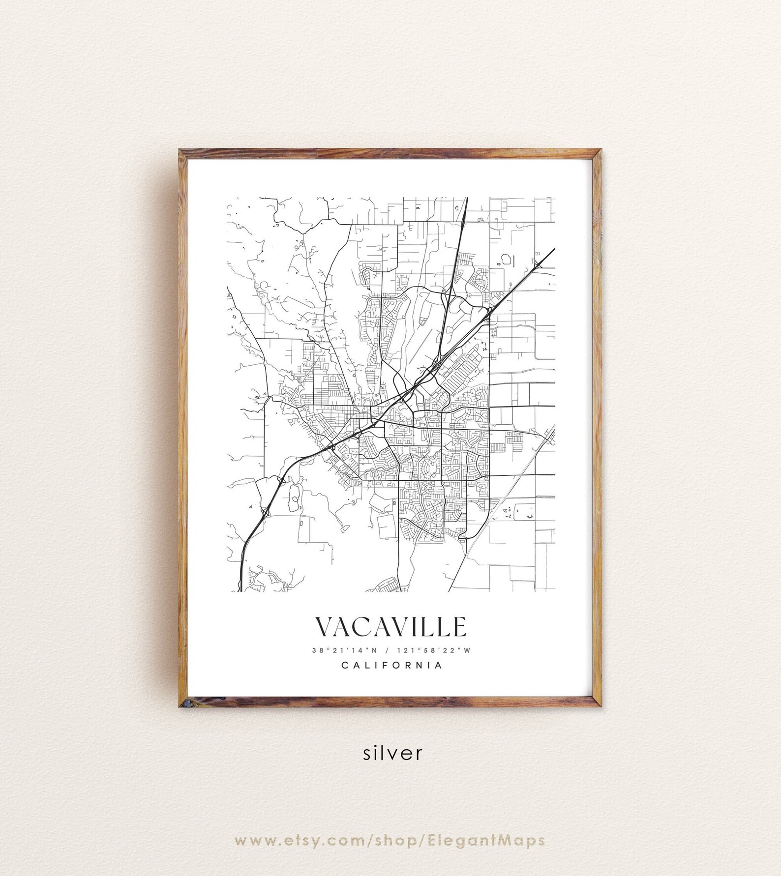 Vacaville California Map Vacaville CA Map Vacaville City - Etsy
