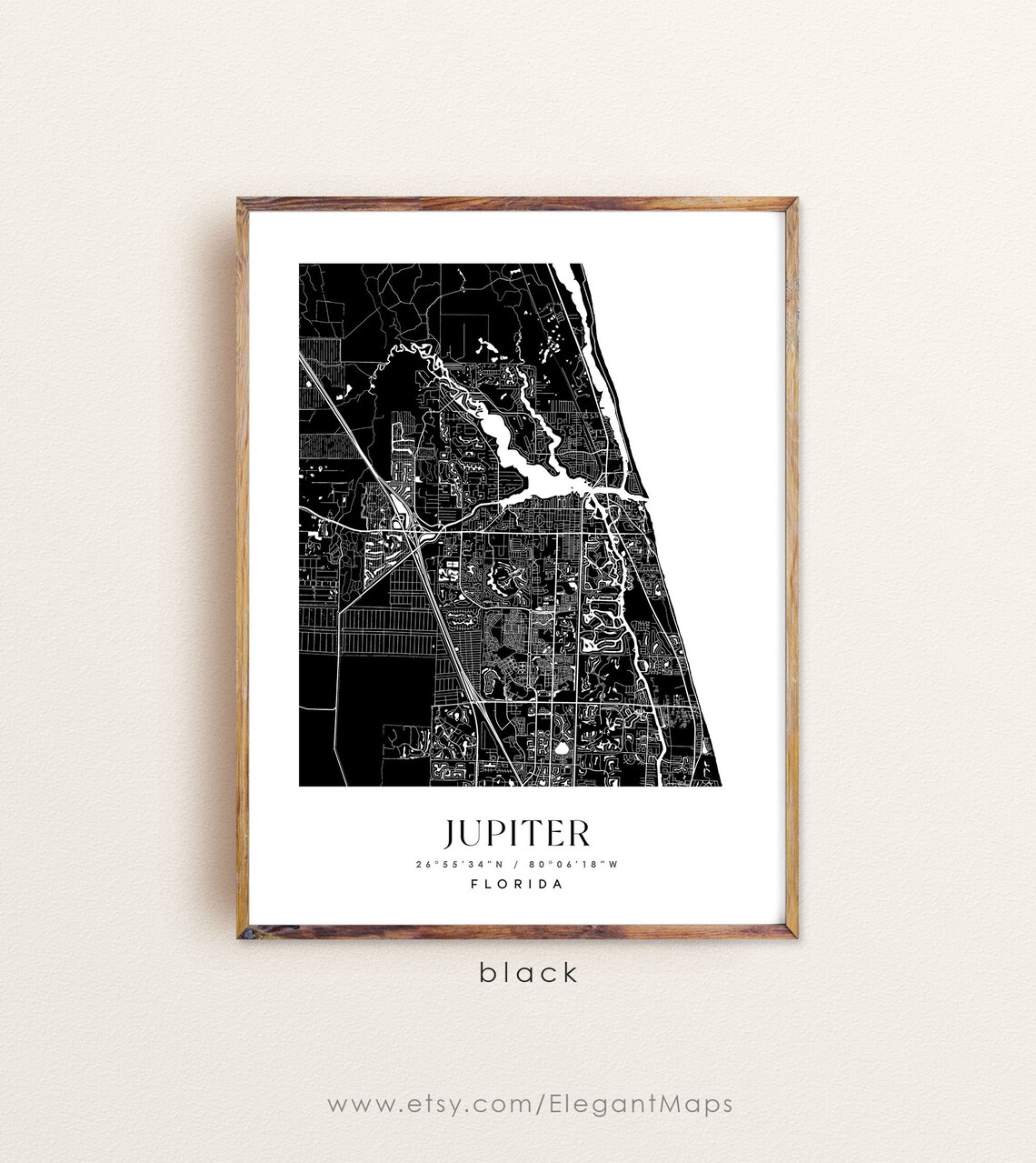 Jupiter Florida Map Jupiter FL Map Jupiter City Print - Etsy
