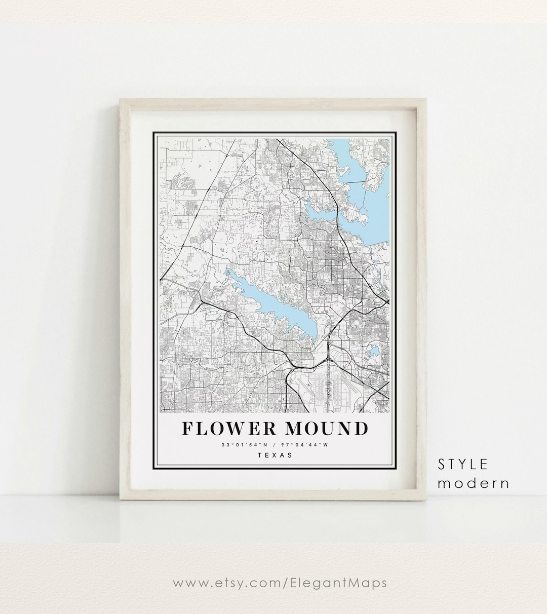 Flower Mound Texas Map Flower Mound TX Map Flower Mound City - Etsy