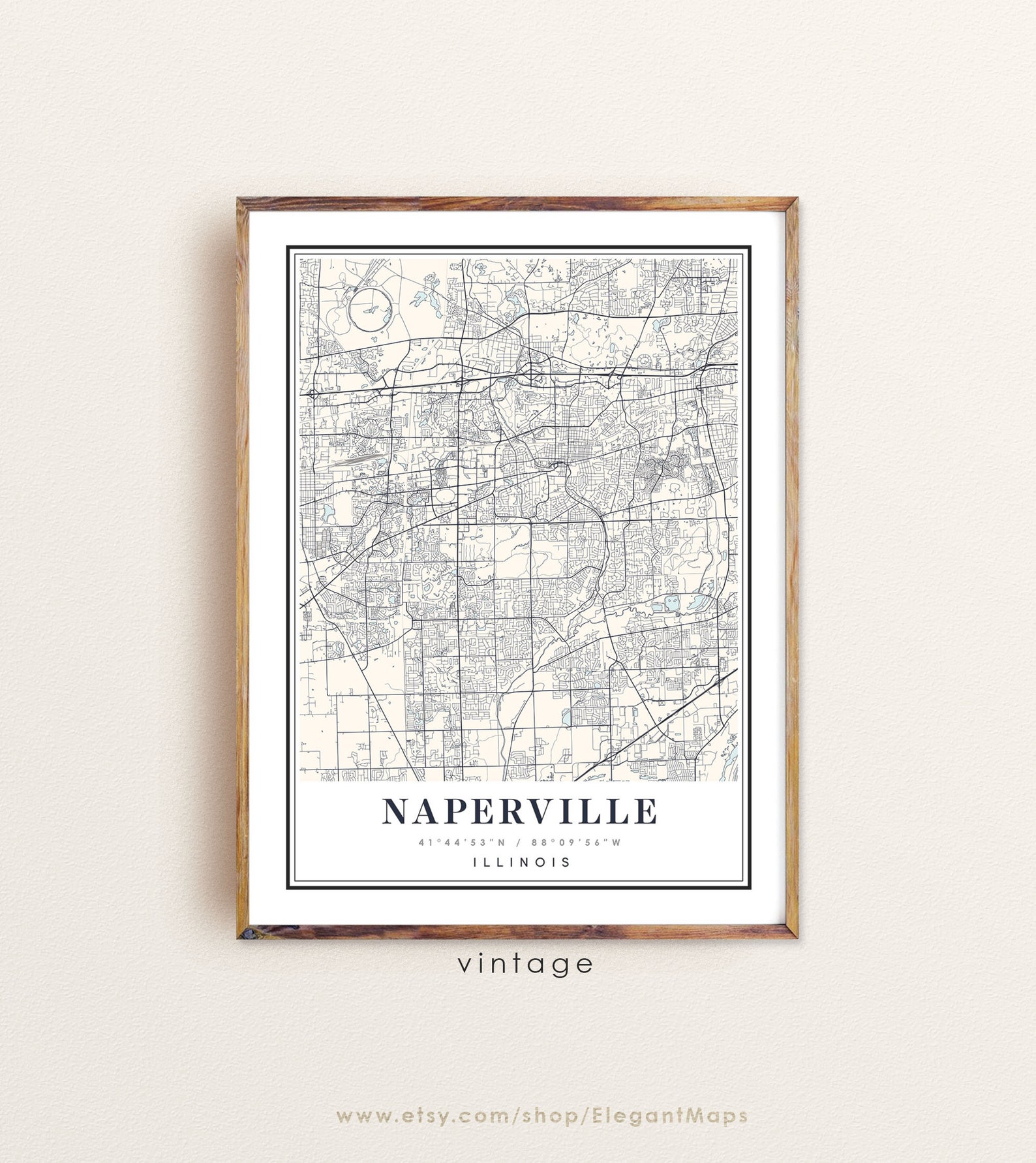 Naperville Illinois map Naperville IL map Naperville city | Etsy