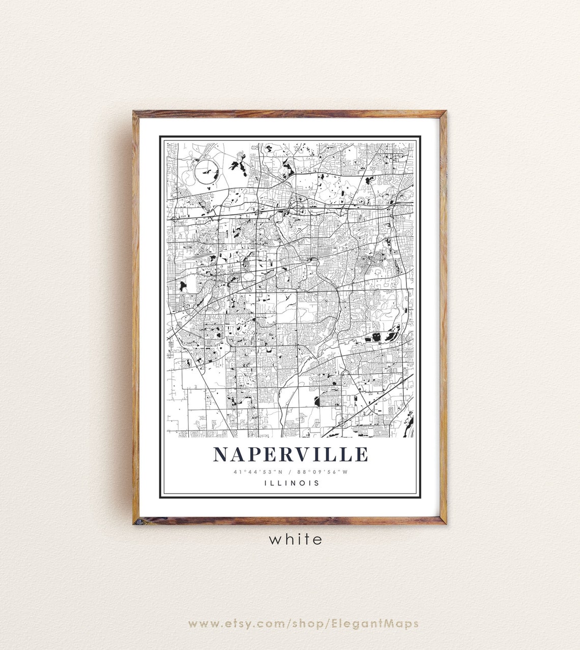 Naperville Illinois map Naperville IL map Naperville city | Etsy