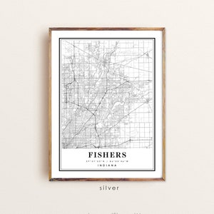 Fishers Indiana Map, Fishers IN Map, Fishers City Map, Fishers Print ...